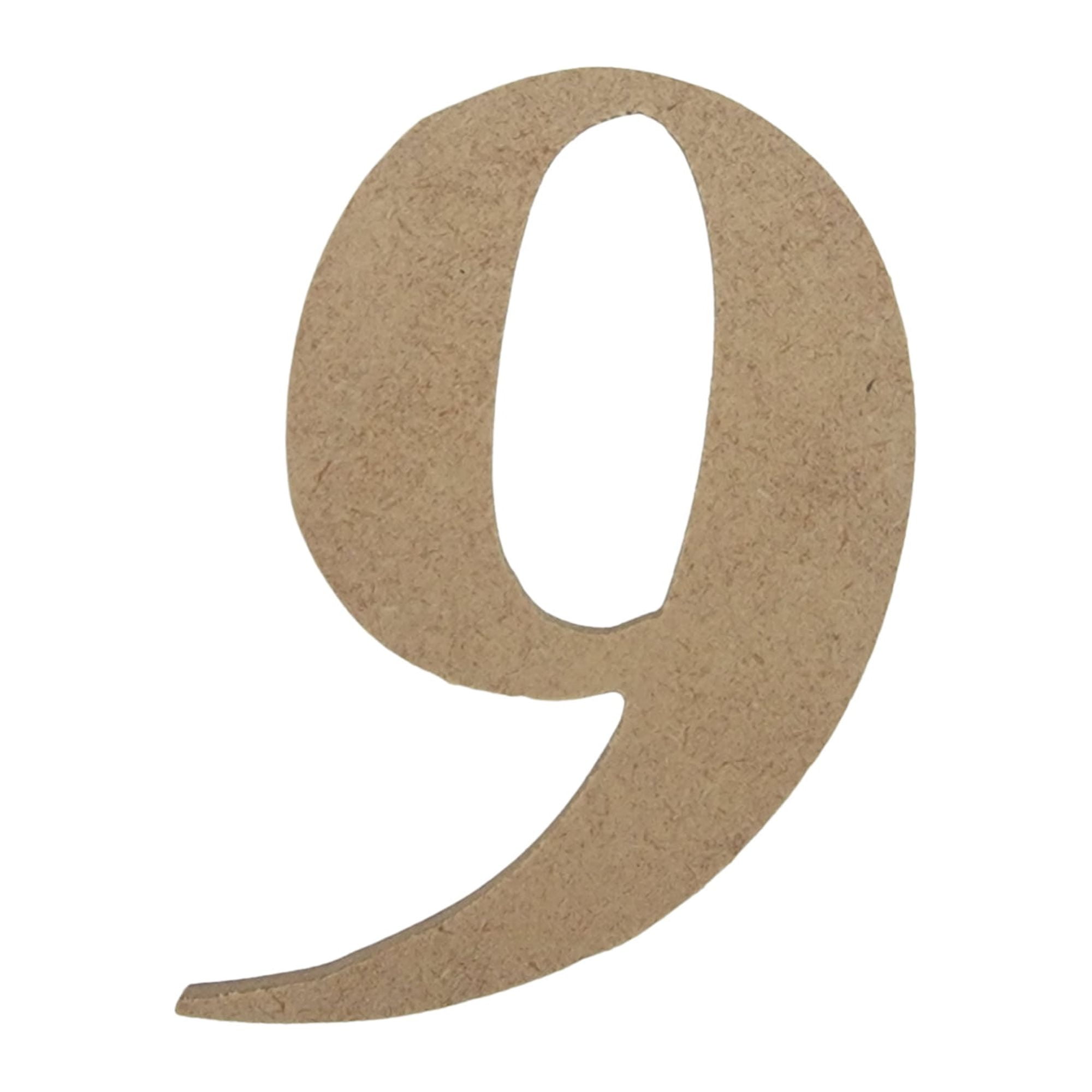 Wooden Number Unfinished, Times Font, Craft Cutout - Walmart.com