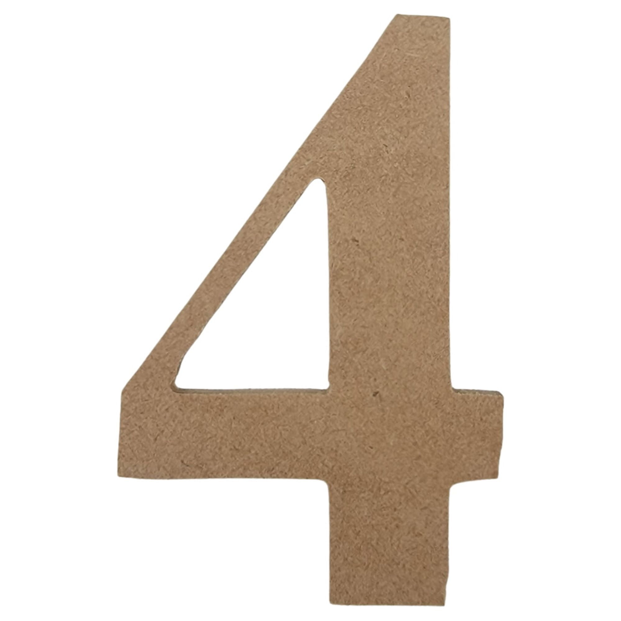 Wooden Number Unfinished, Times Font, Craft Cutout - Walmart.com