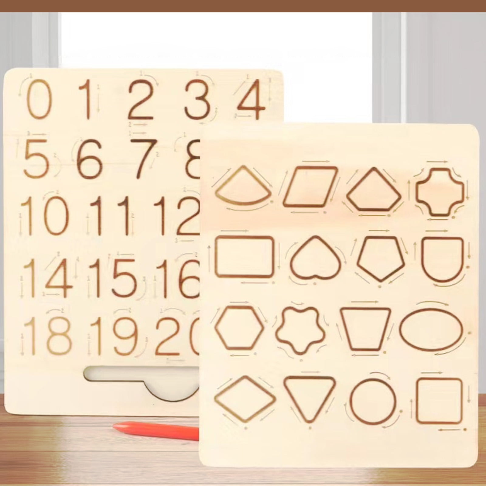 Wooden Number and Shape Drawing Tools - Educational Toys Gifts ...