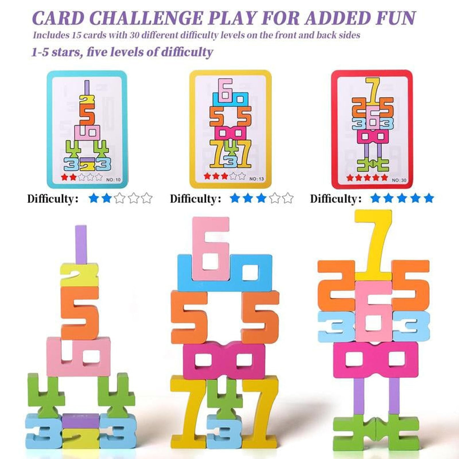 Wooden Numberblocks Toys, 10 Pcs Number Blocks Toys for Kids, Large ...