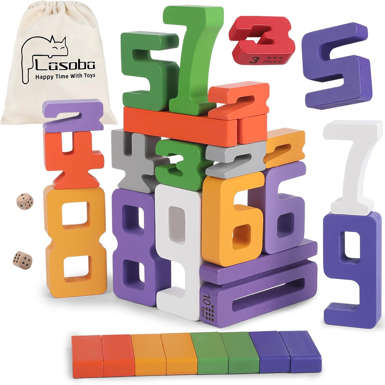 Wooden Numberblocks Toys, 30 Pcs Number Blocks Toys for Kids, Large ...