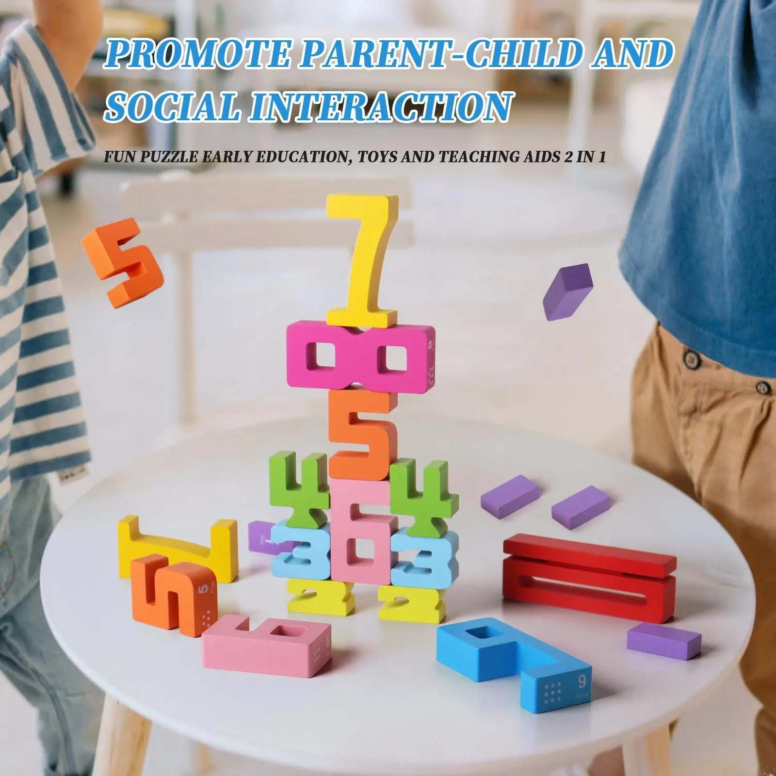 Wooden Numberblocks Toys for Kids, Stacking Blocks Number Blocks 1-10 ...