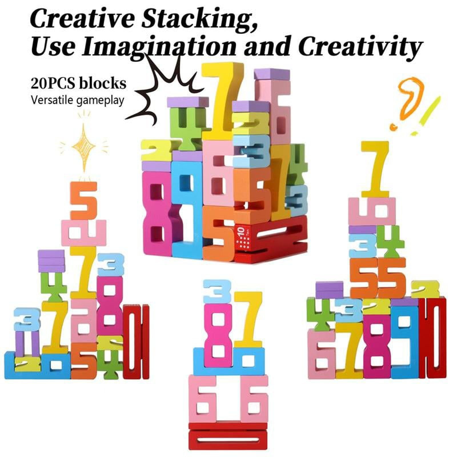 Wooden Numberblocks Toys,Number Blocks Toys for Kids, Large Number ...