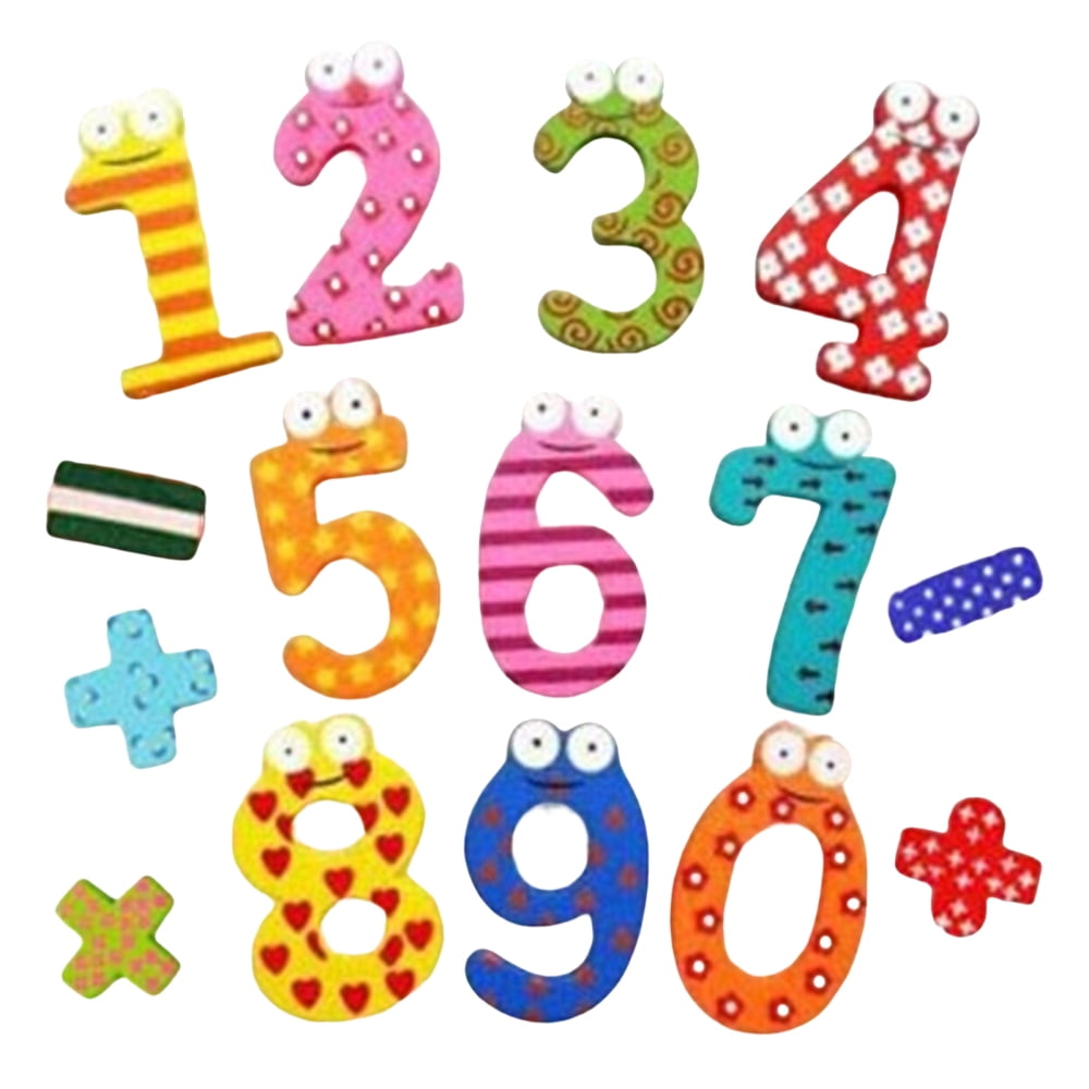 Wooden Numbers Magnet Educational Toy Safe Wooden Material Refrigerator ...