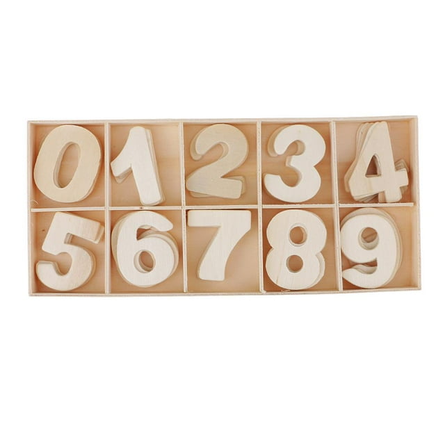 Wooden Numbers Set- Wood Numbers with Storage Tray - Alphabet Craft ...