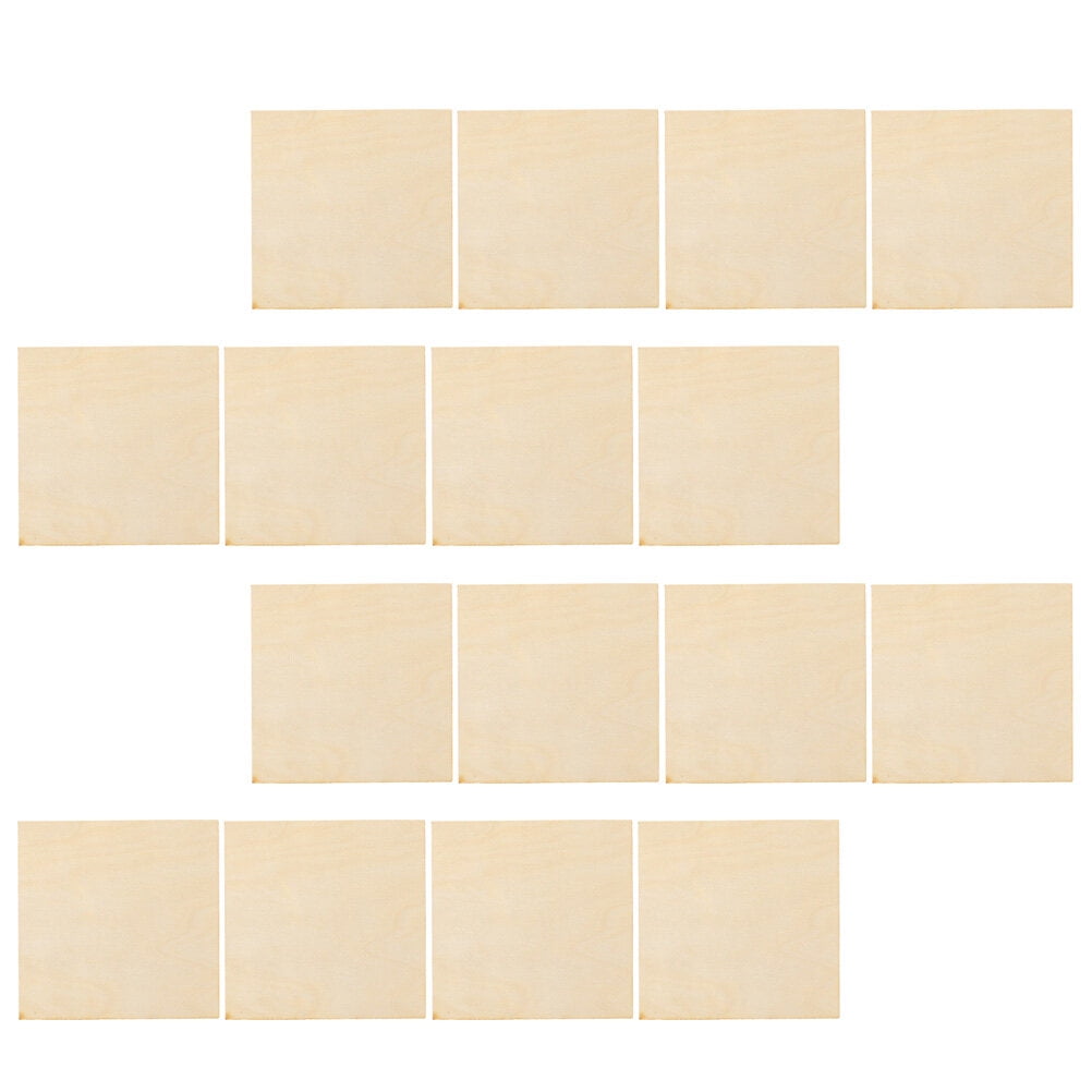 16pcs Square Blank Wood Pieces Unfinished Square Wood Pieces Square ...