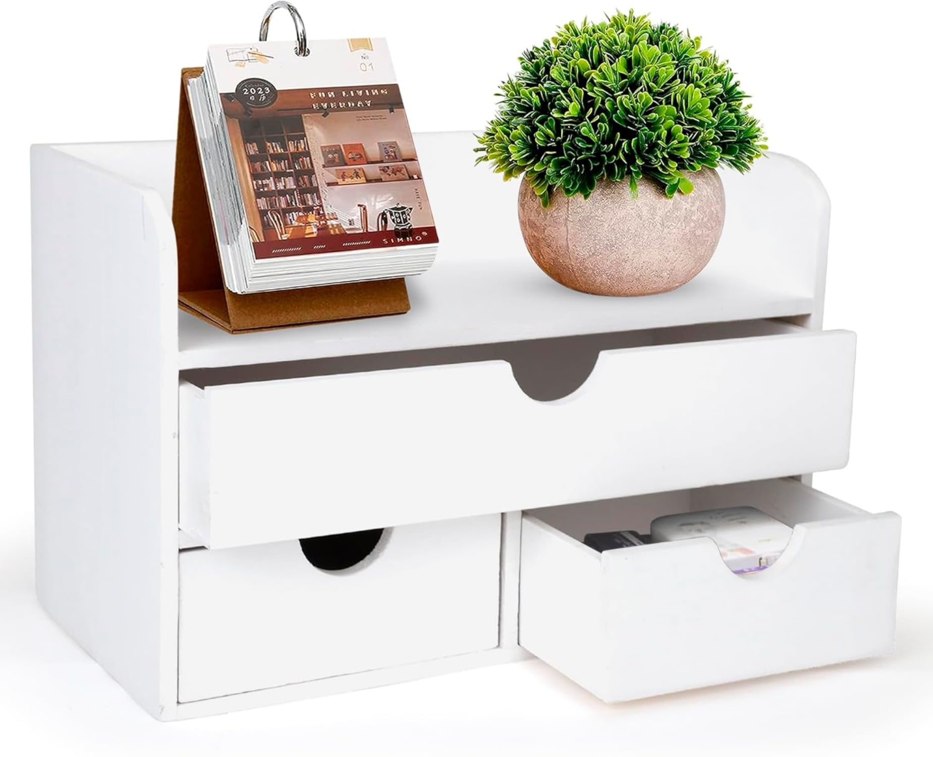 Wooden Office Desk Organizer - Organizing Tool for Desktop, Cubicle ...