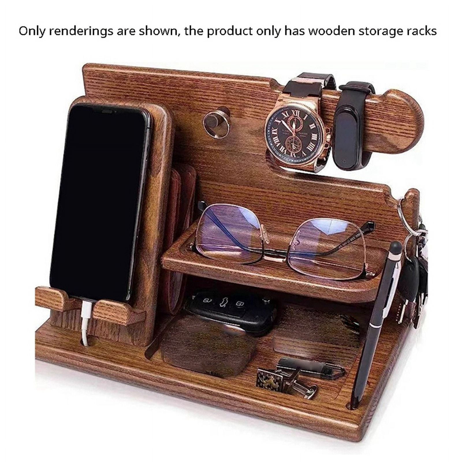 Wooden Office Desktop Charging Stand Wooden Mobile Phone Storage Rack ...