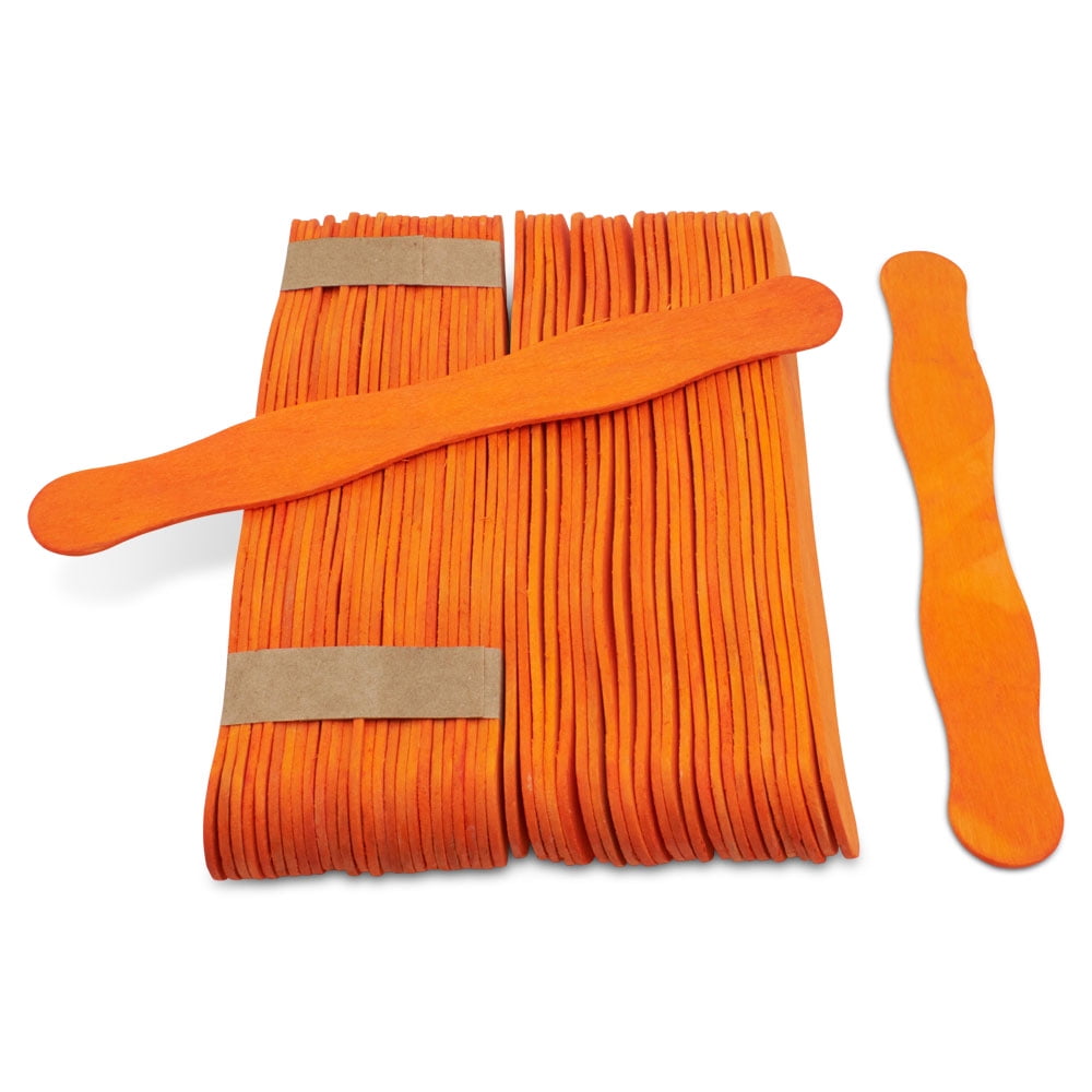Wooden Orange 8" Fan Handles, Wedding Programs, Paint Mixing, Pack 100 ...
