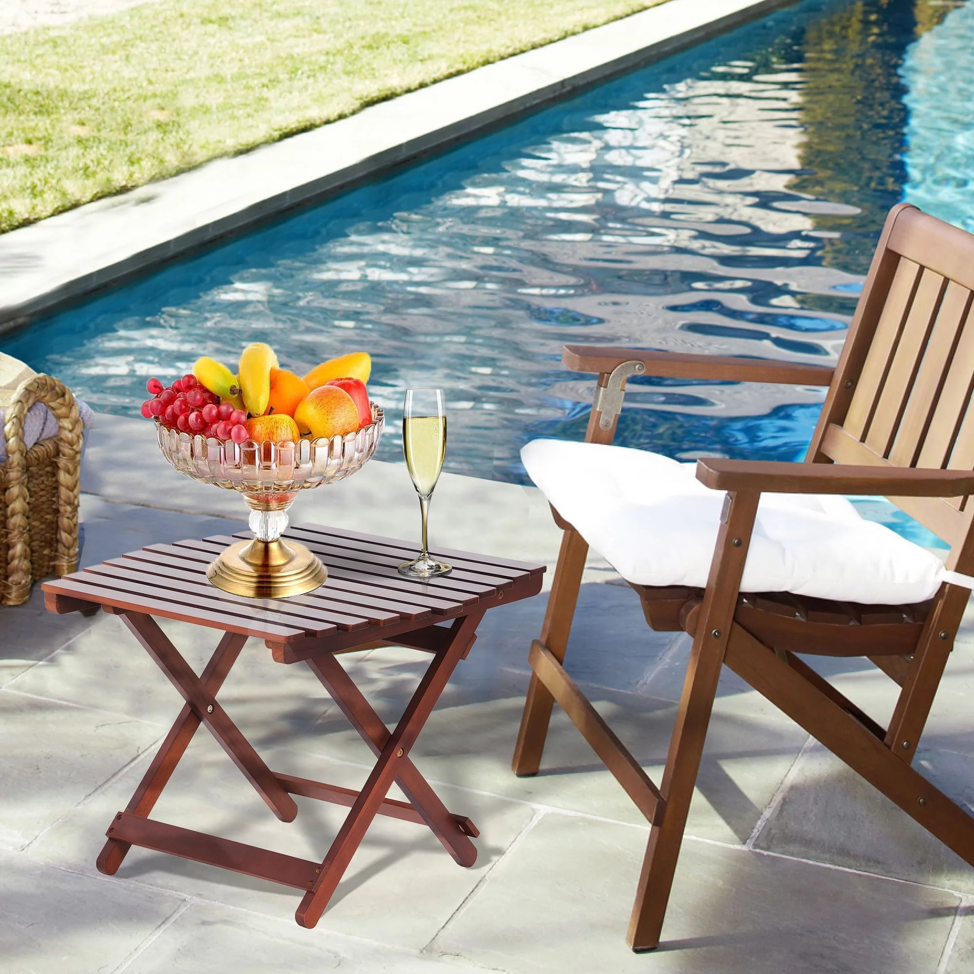 Wooden Outdoor Folding Table, Portable Patio Garden Table, Folding ...