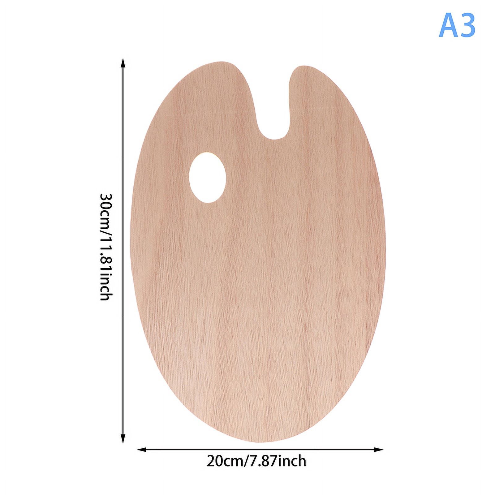 Wooden Paint Palette With Thumb Hole Wood Painting Palette Color Mixing ...