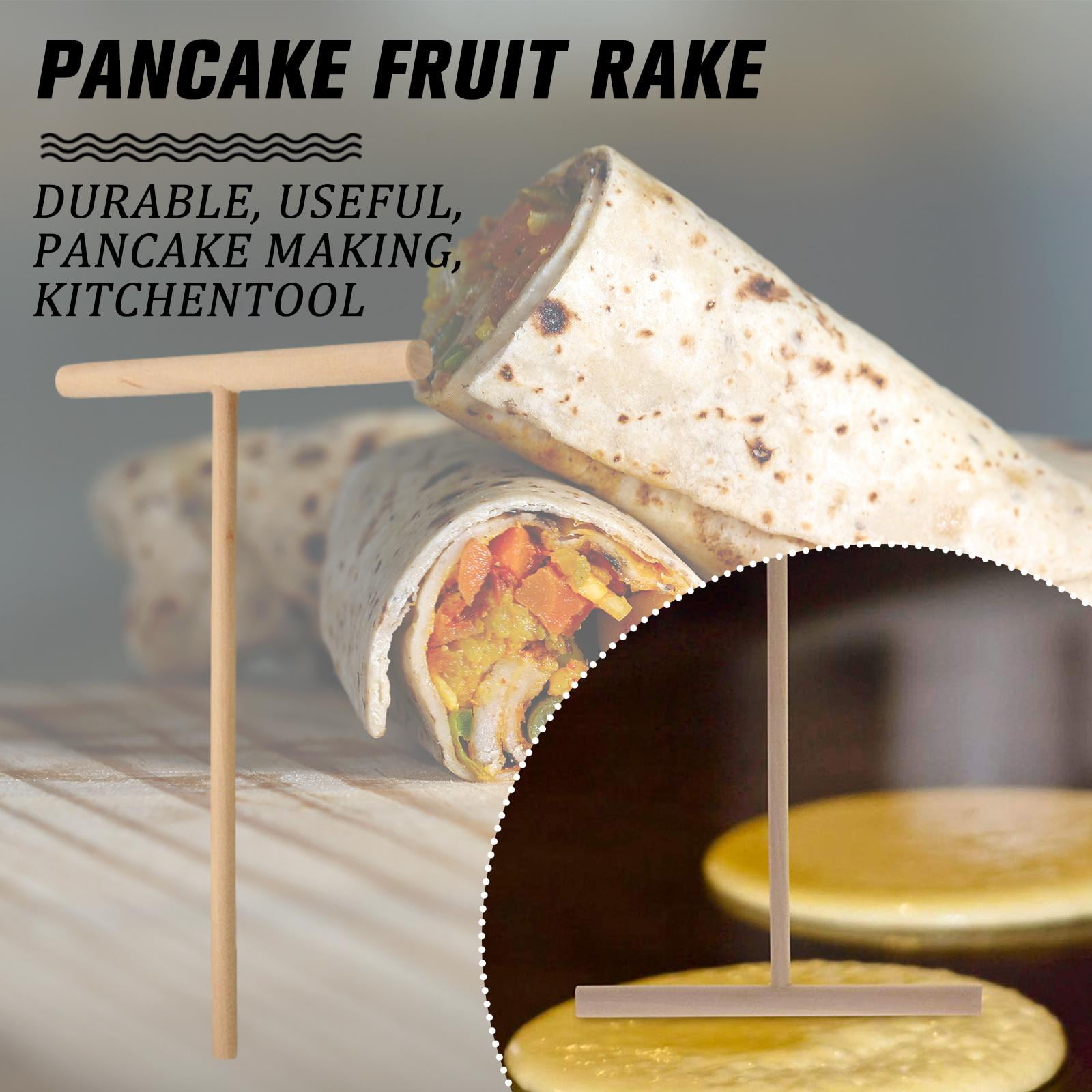 Wooden Pancake Rake Round Pancake Tool T-Shaped Egg Pancake Scraper ...