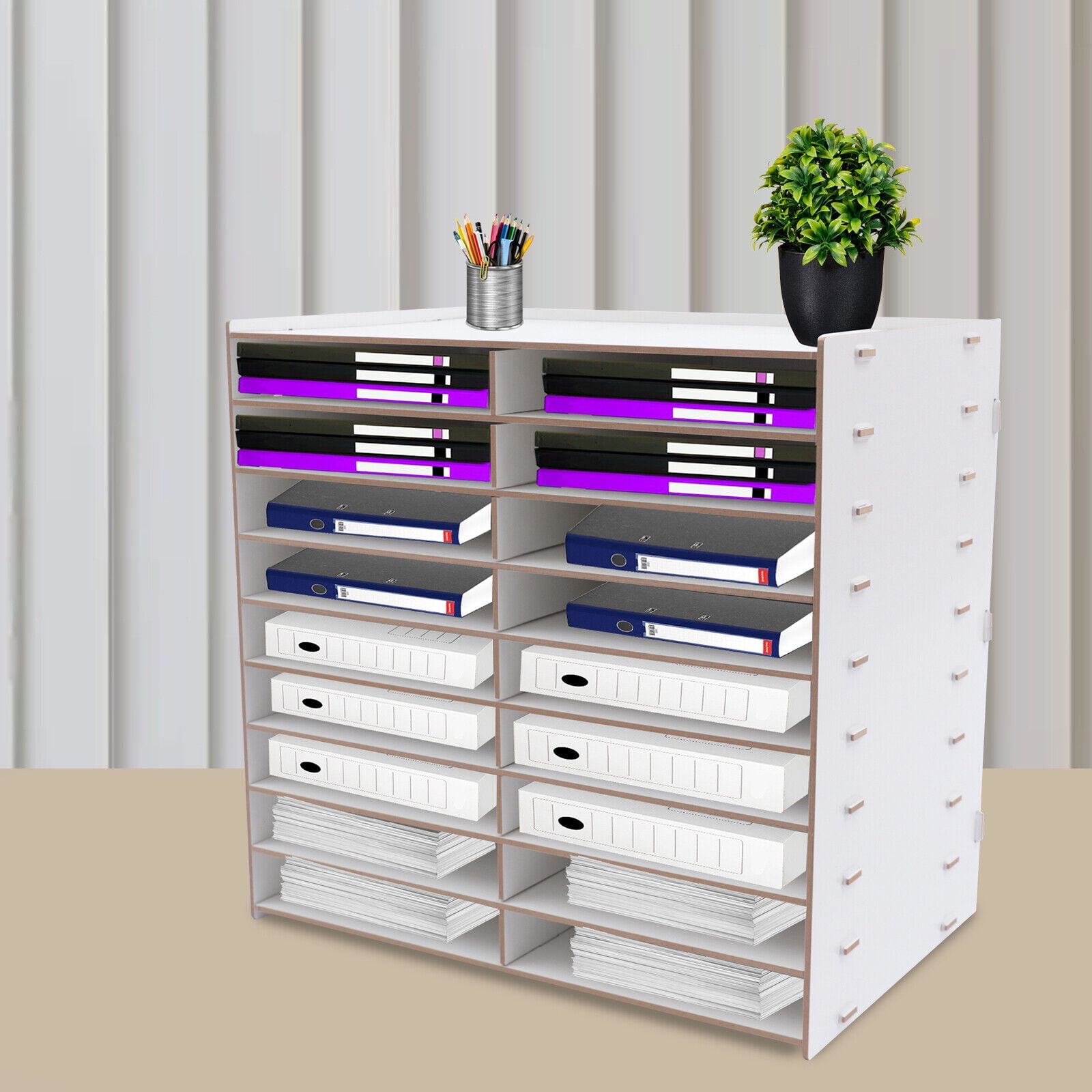 Wooden Paper Mail Tray Sorter Office School Desktop File Literature ...