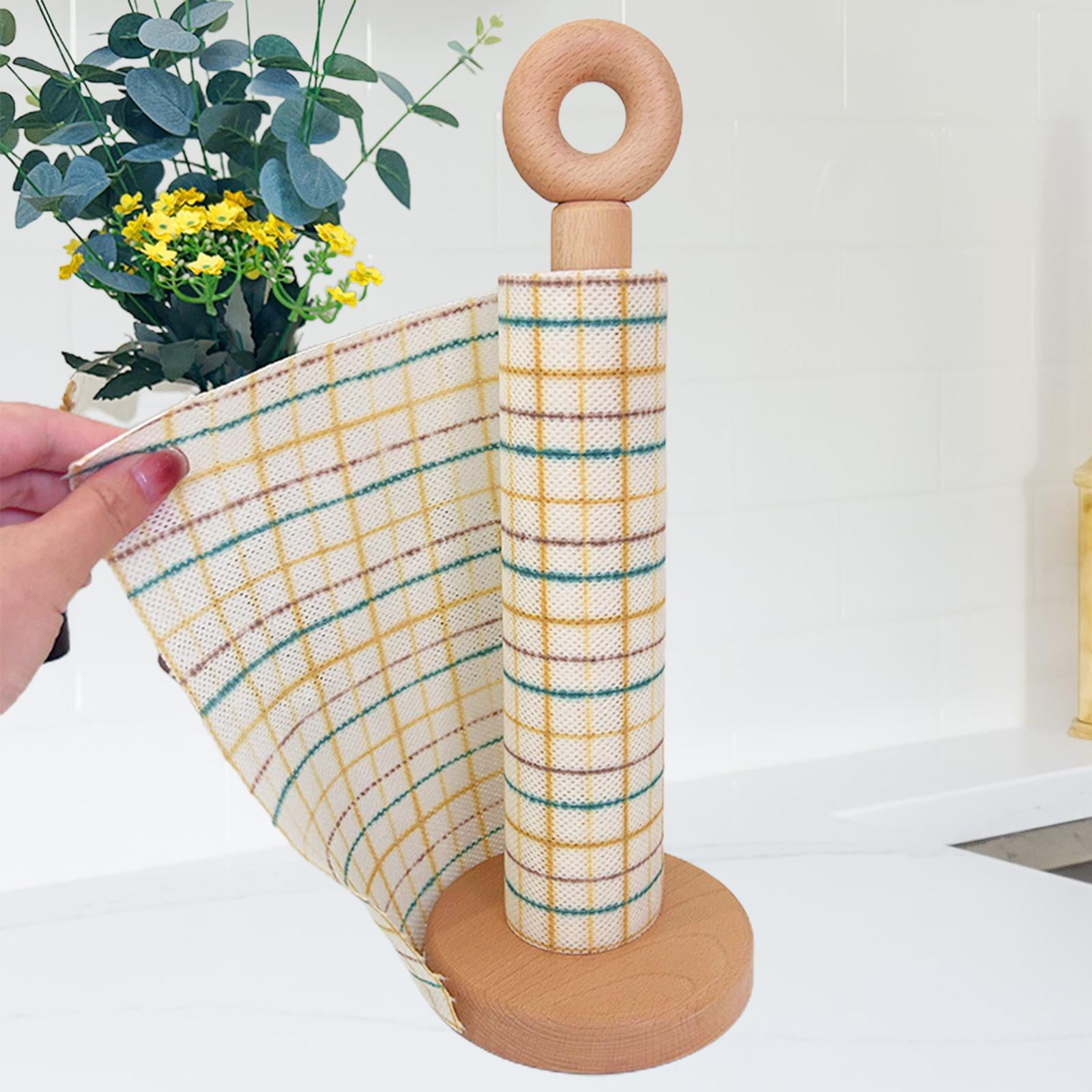 Wooden Paper Towel Holder Bathroom Tissue Stand Wraps Holder ...