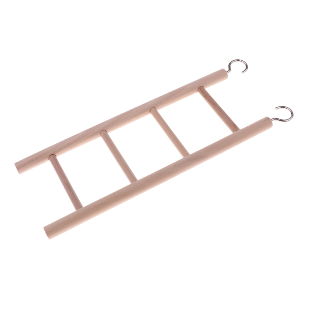 Wooden Parrot Rat Ladder Hamster Bird Cage Accessories 4-stair ...
