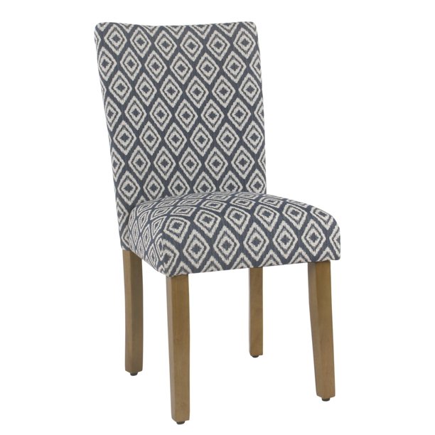 Wooden Parson Dining Chairs with Diamond Pattern Fabric Upholstery ...