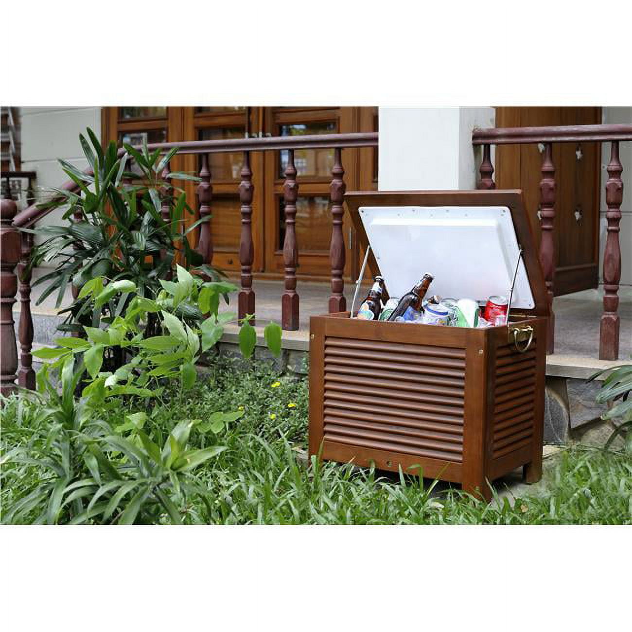 Wooden Patio Cooler with Double Wall Plastic Cooler Insert - Walmart.com
