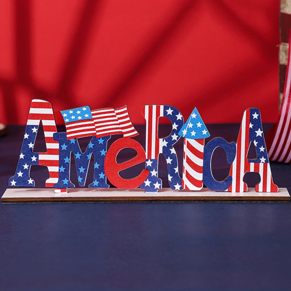 Wooden Patriotic Table Decoration Signs, Memorial Day Table ...