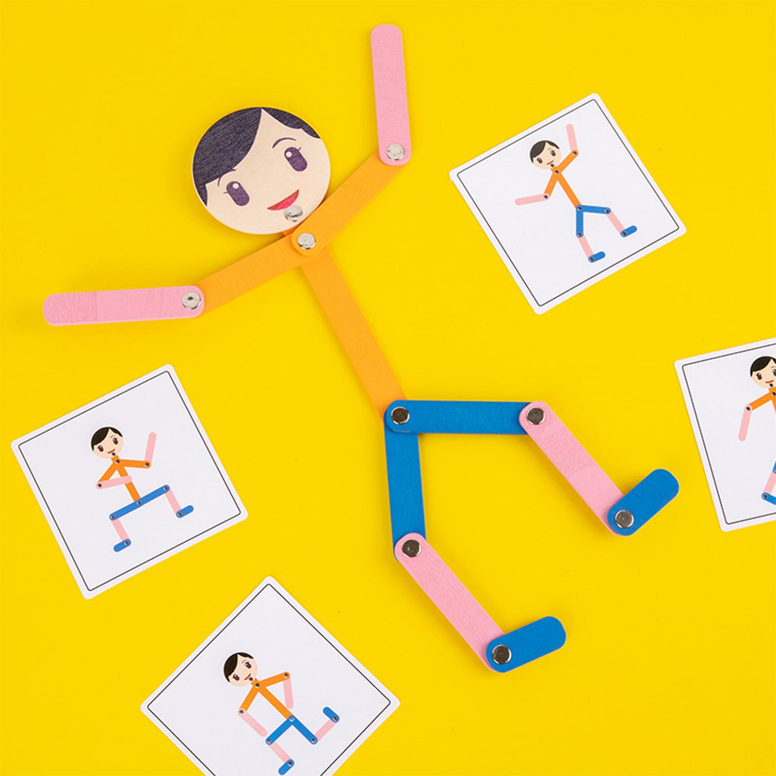 Wooden Pattern Puzzle Toy with Movable Joints | Sports Poses | Early ...