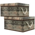 Wooden Pattern Storage Box - Brown (2 Pack) - Walmart.com