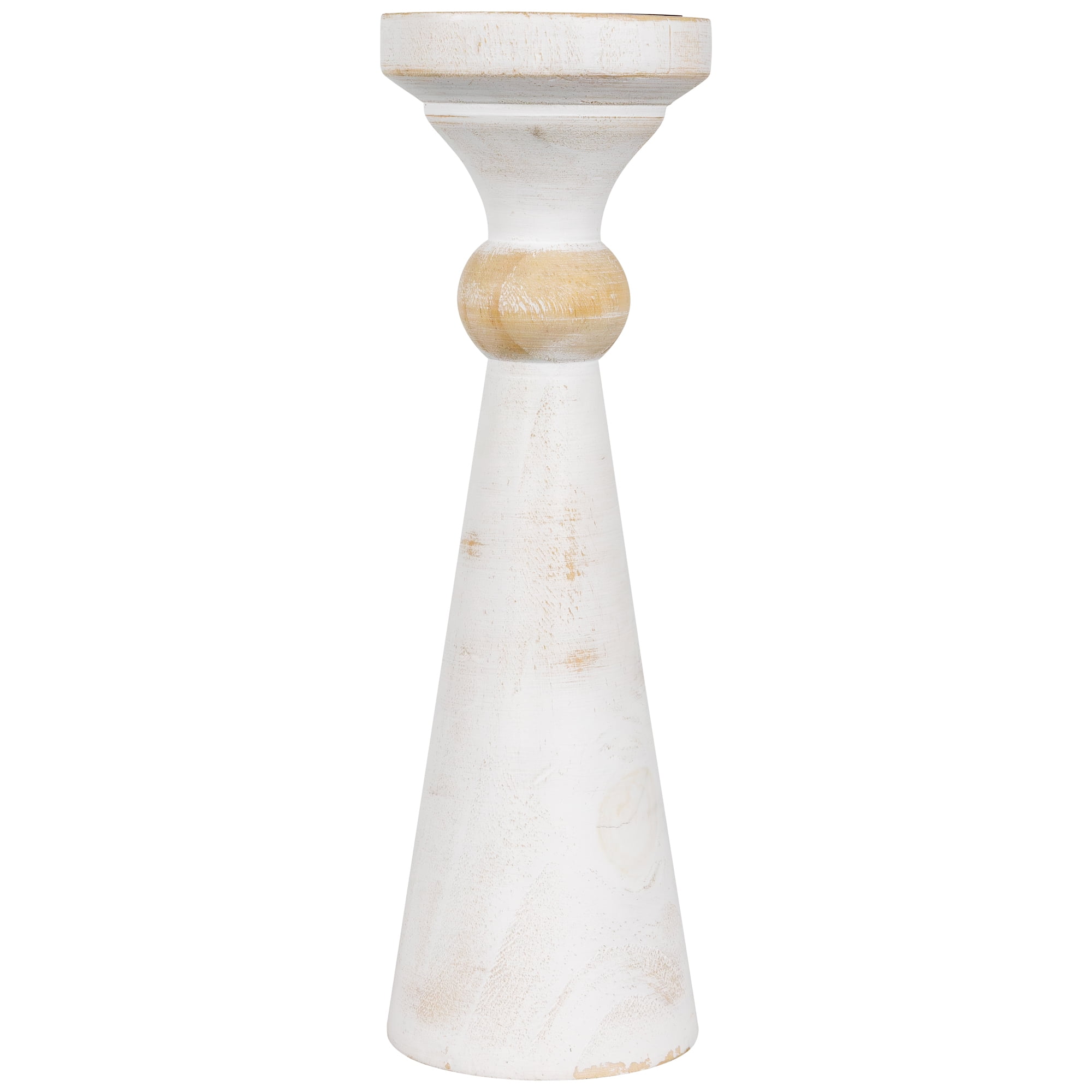Northlight Decorative Rustic Farmhouse Wooden Pedestal Candle Holder ...