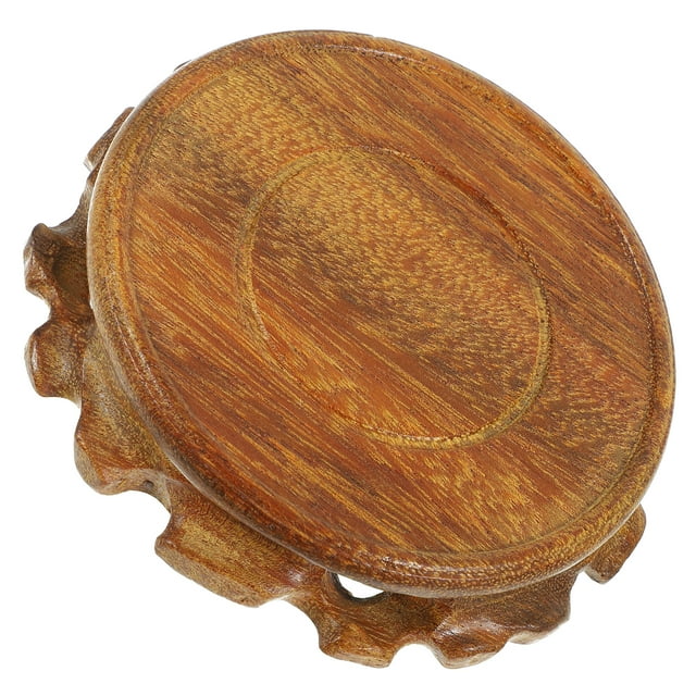 Solid Wood Display Stand Base Pedestal Vase Stand Oriental Carved ...