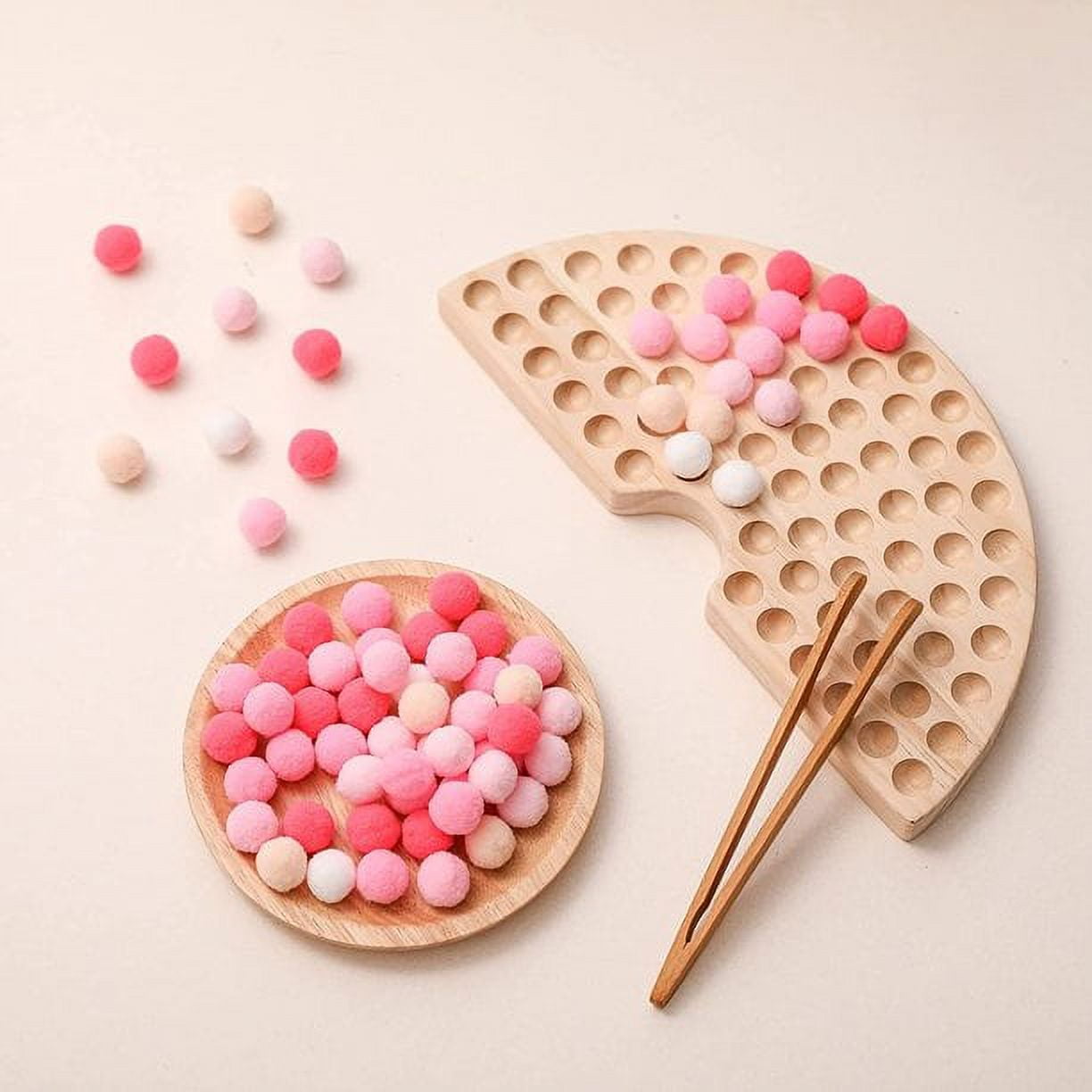 Wooden Peg Board Beads Game Color Sorting Toys Counting Matching Game ...
