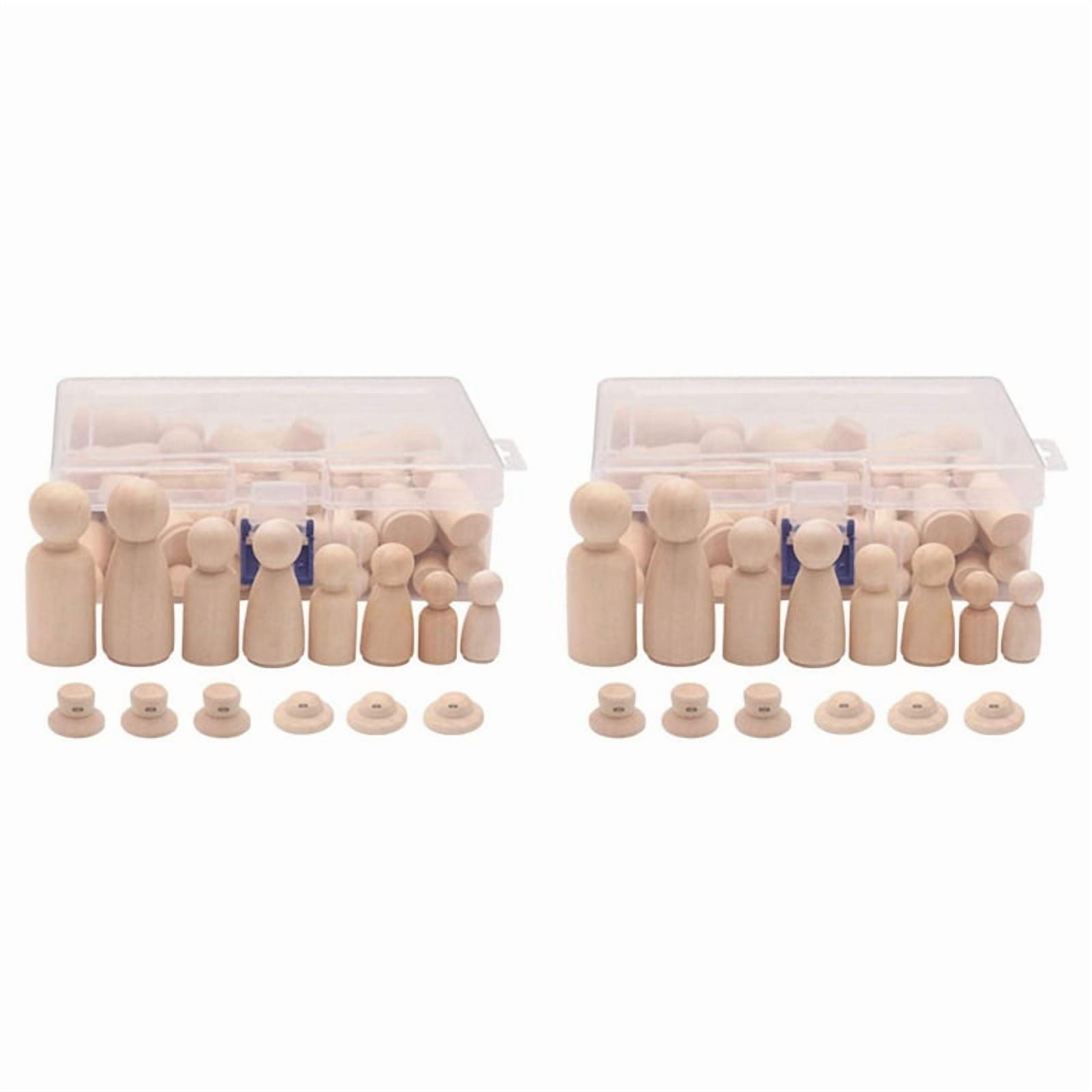 Wooden Peg Dolls, 112PCS Unfinished Decorative DIY Angel Tiny Doll ...