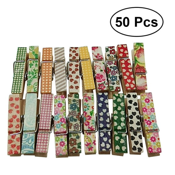 Wooden Peg Photo Clips Mini Clothespins Clothes Wood Paper Clothesline ...