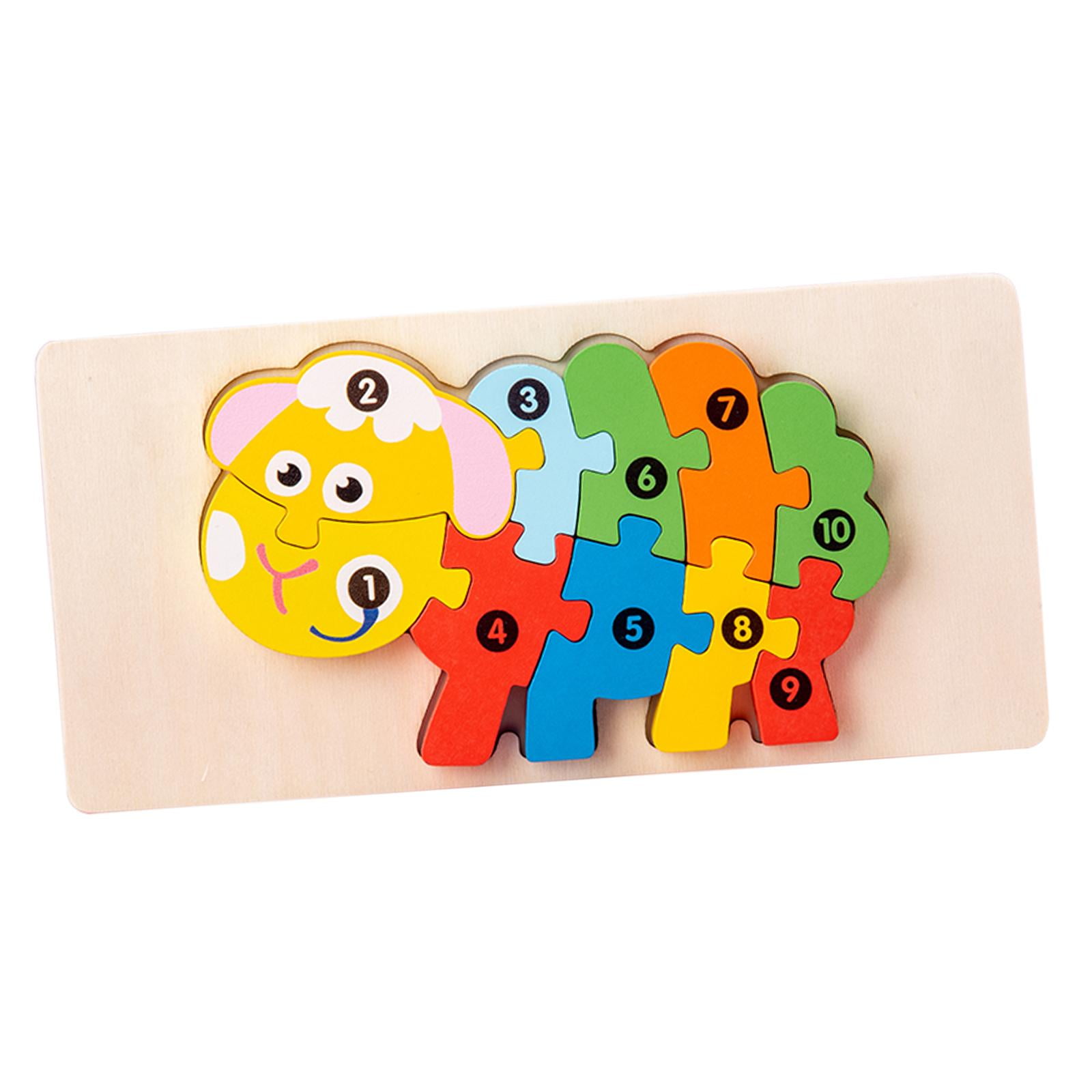 Wooden Peg Puzzles for Toddlers Animal Shape Jigsaw Gift Learning ...