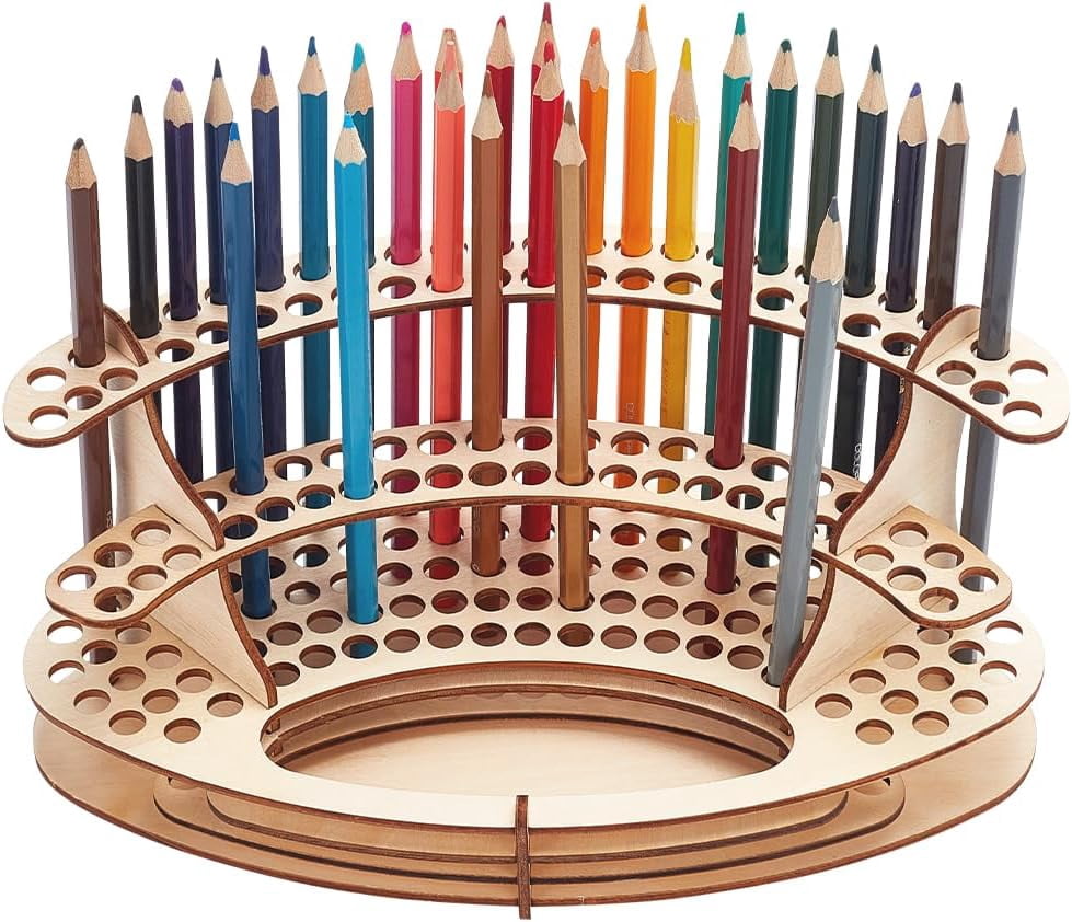 Wooden Pen Holder Display Stand 9.96x5.12x4.92 Inch Pen Organizer ...