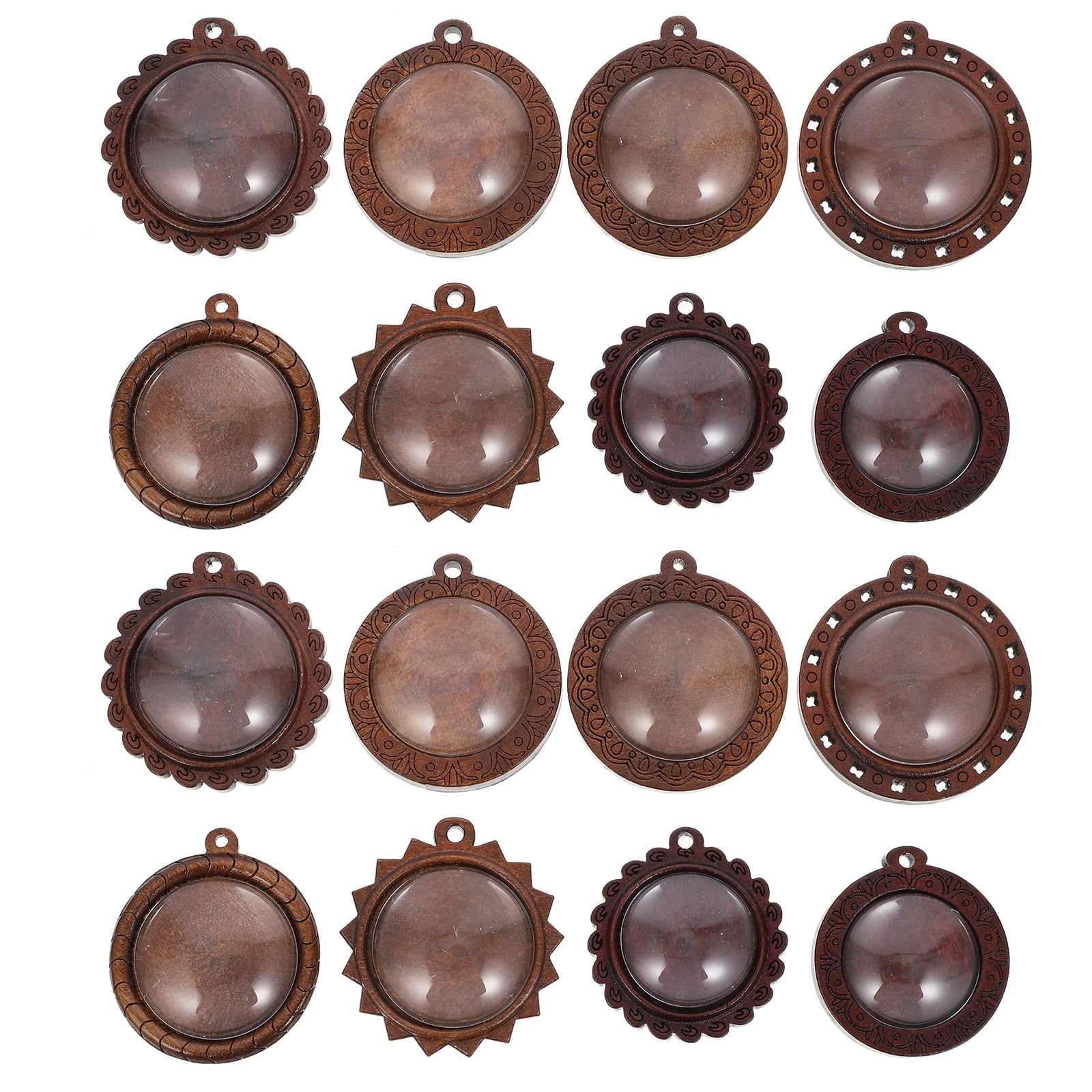 Wooden Pendant Trays Kit with Glass Domes - 32pcs - Walmart.com