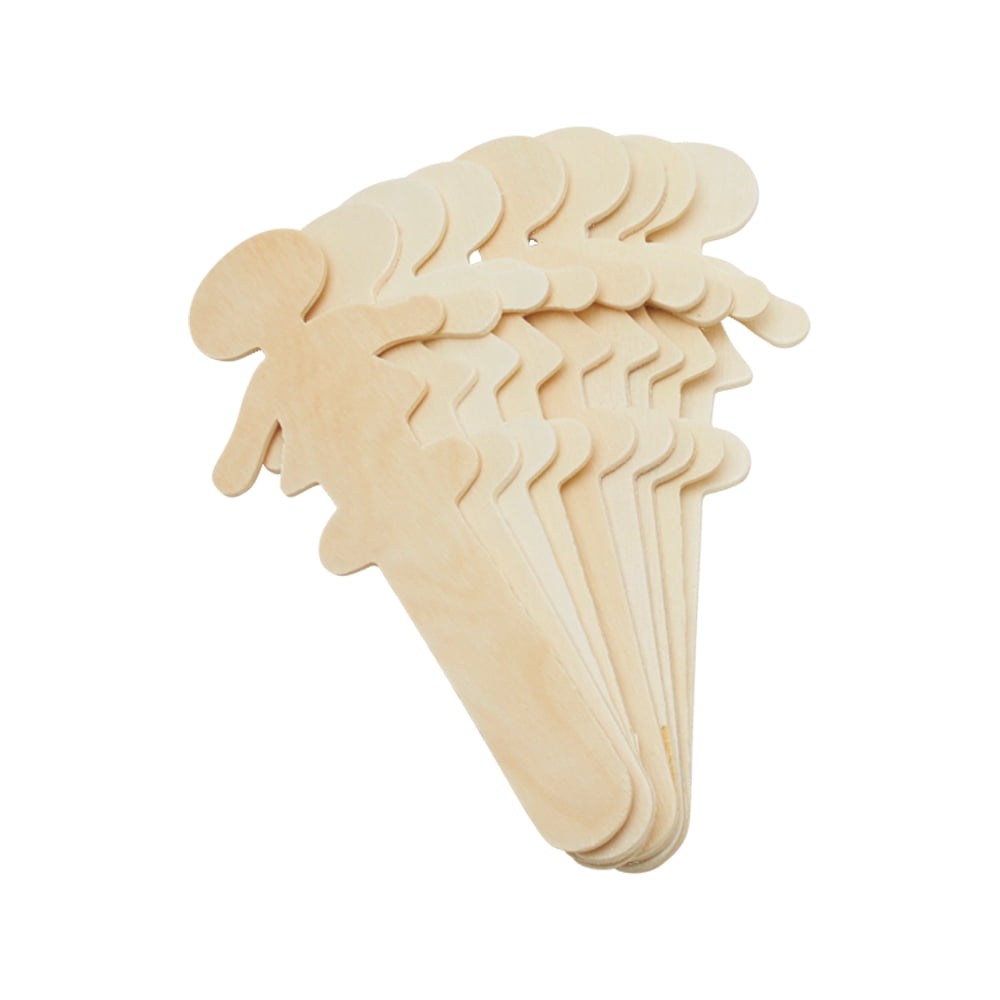 Wooden People-shaped Popsicle Sticks, 5 Inches High with a 2-1/2 inch ...