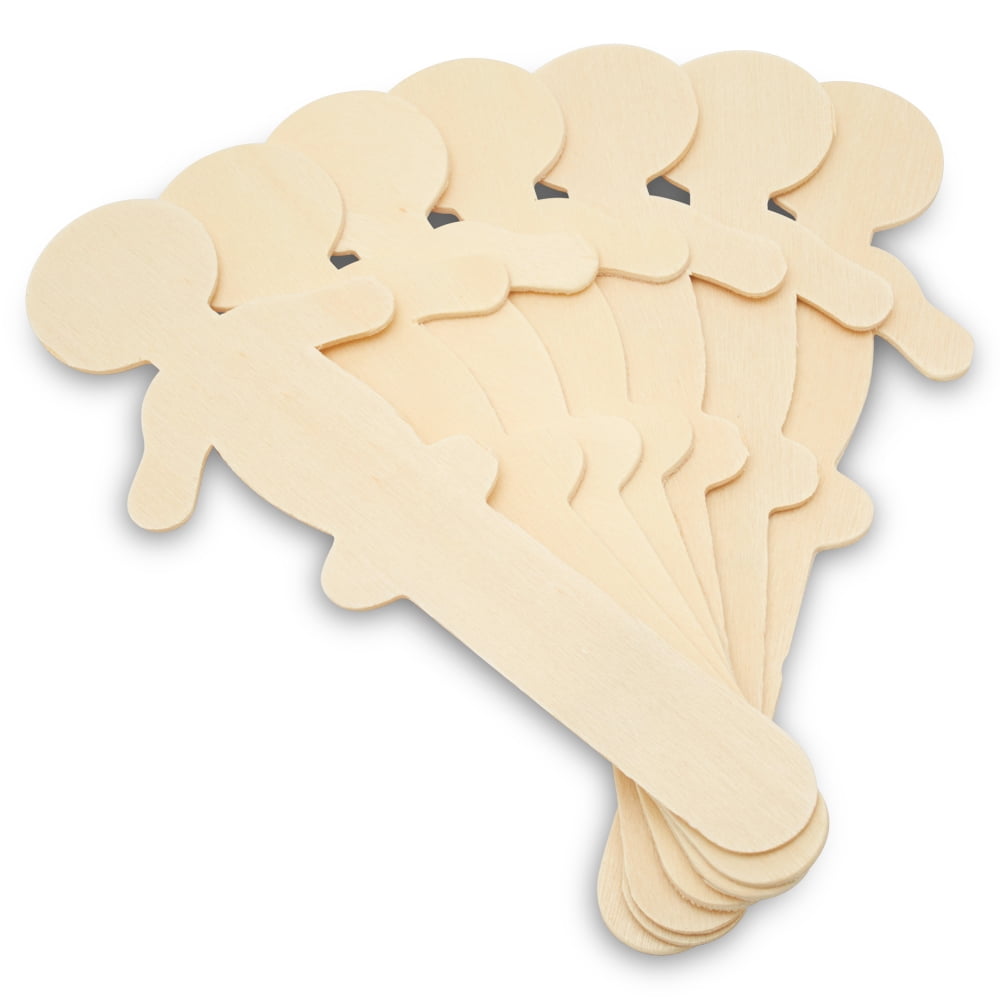 Wooden People-shaped Popsicle Sticks, 5 Inches High with a 2-1/2 inch ...