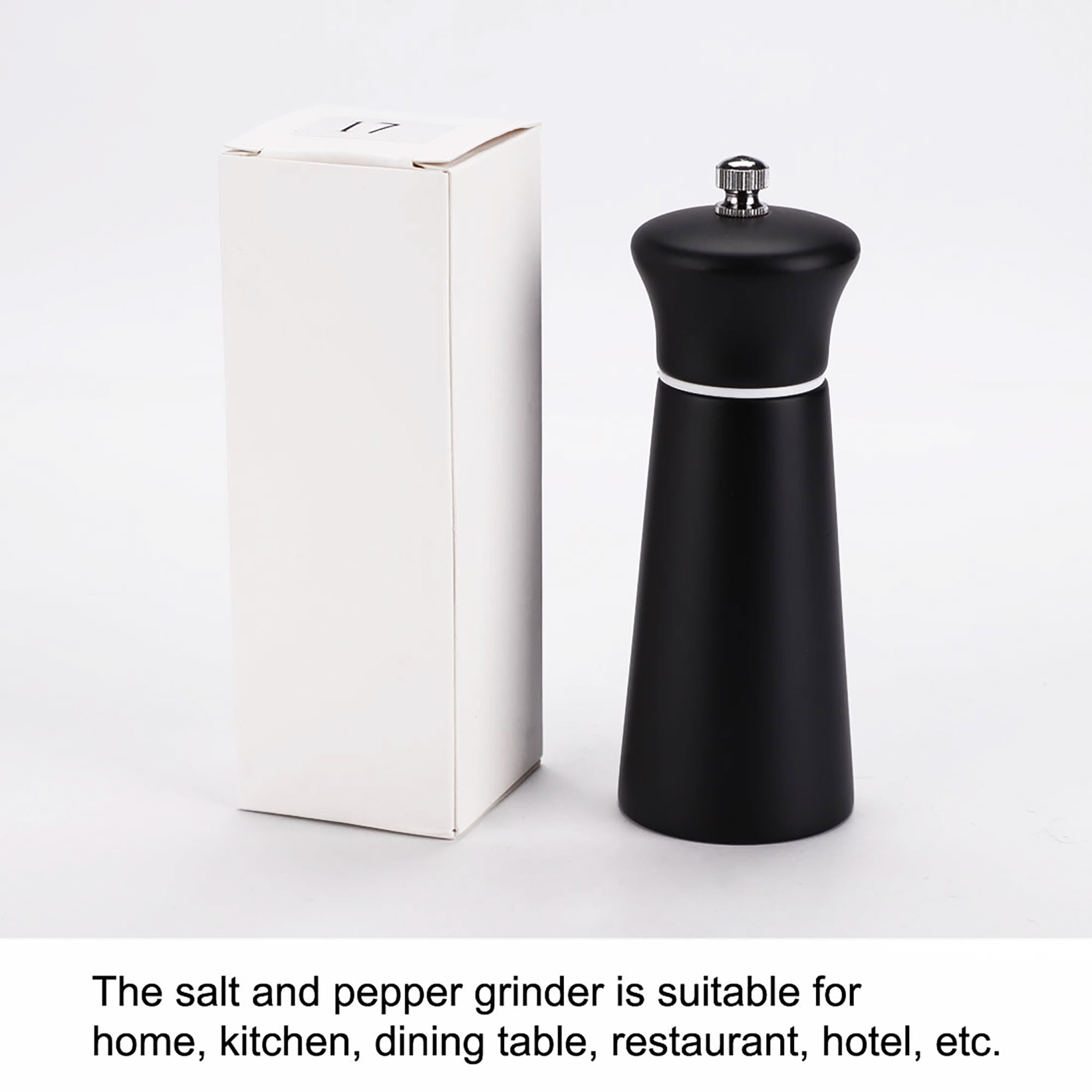 Wooden Pepper Grinder 5.5" Adjustable Coarseness Salt Hand Shaker for ...