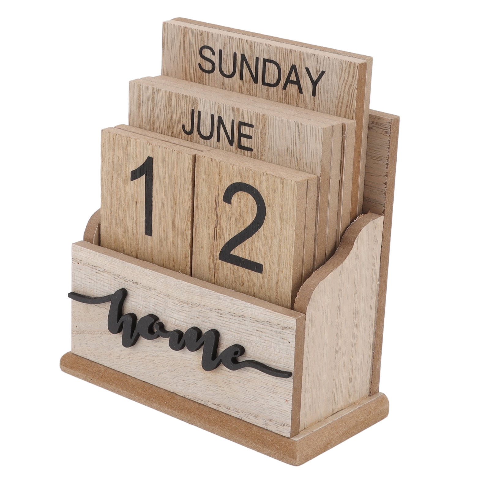Wooden Perpetual Date Desk Calendar, Solid Wood Construction, Strong ...