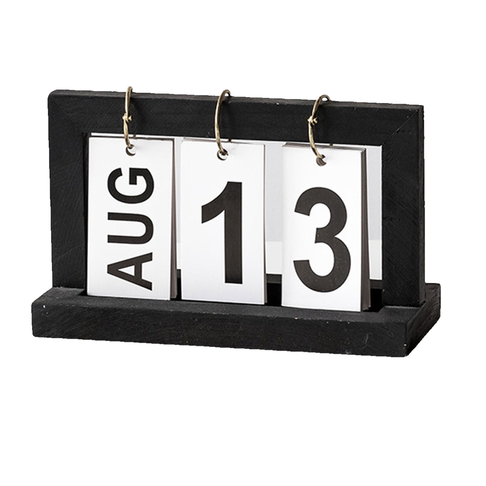 Wooden Perpetual Flip Desk Calendar - Cute Small Reusable Desktop ...