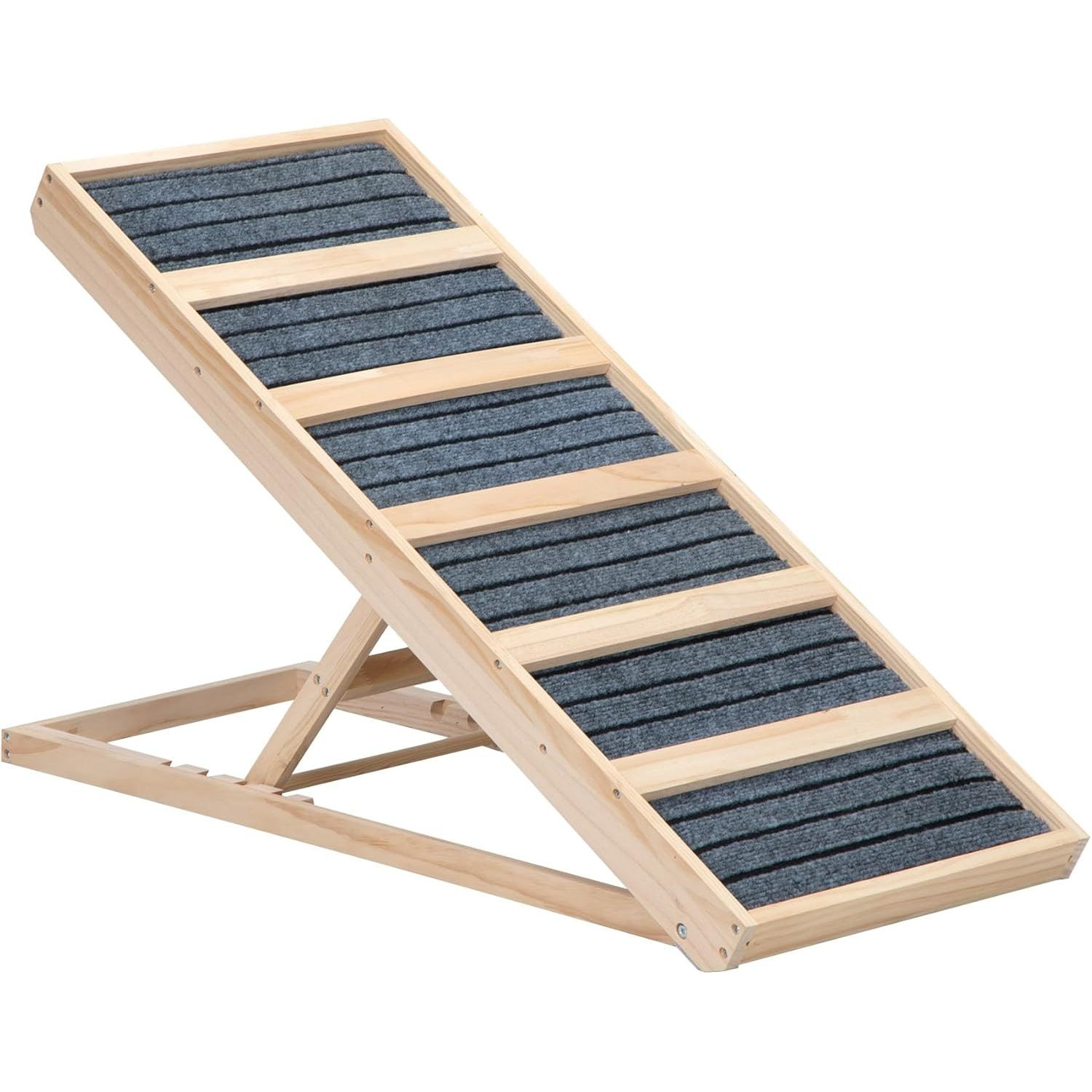 Wooden Pet Ladder Pet Ramp with Triangle Base, Portable Dog & Cat Ramp ...