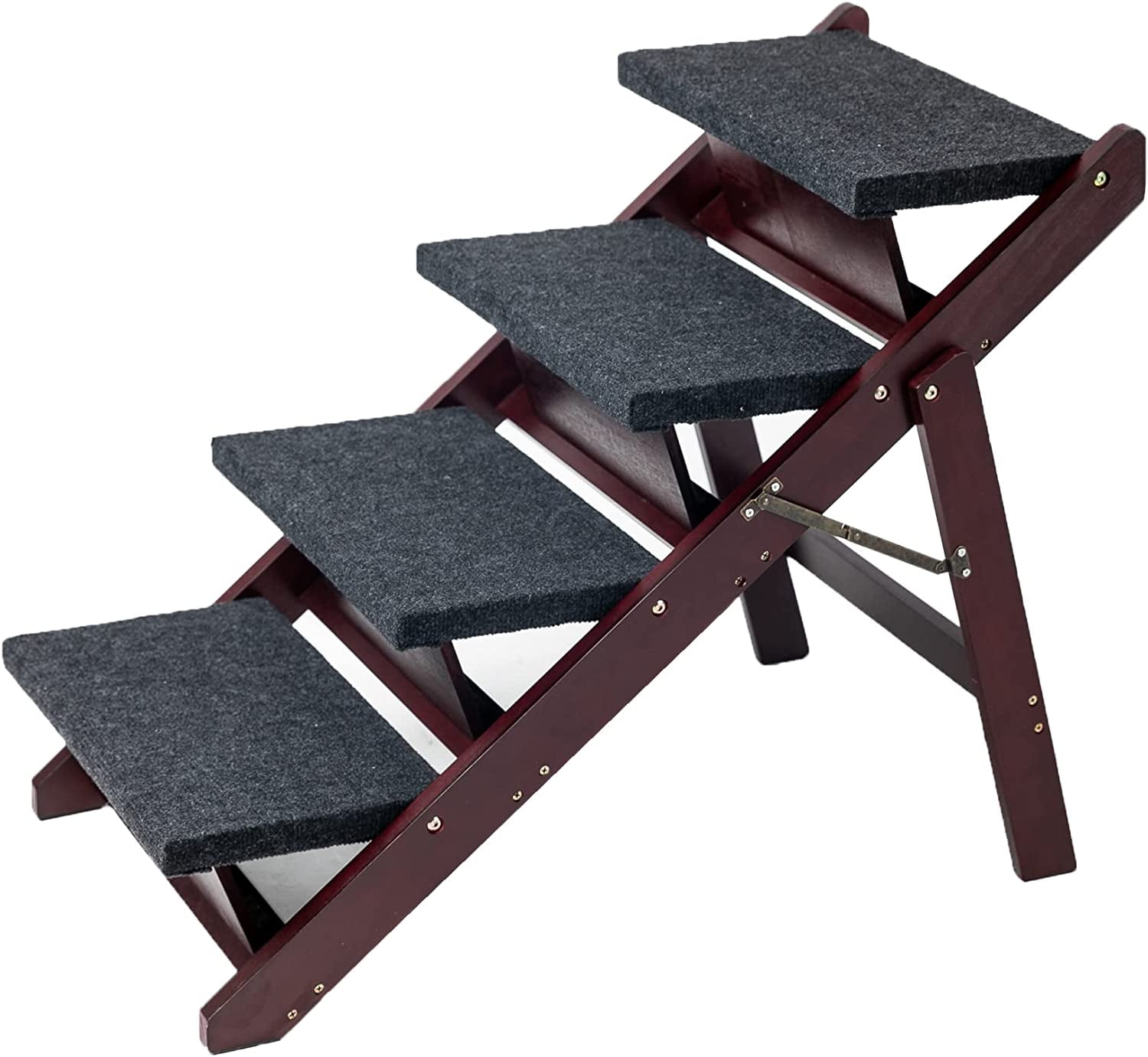 Wooden Pet Stairs/Pet Steps - 2-in-1 Foldable Stairs & Ramp for Beds ...