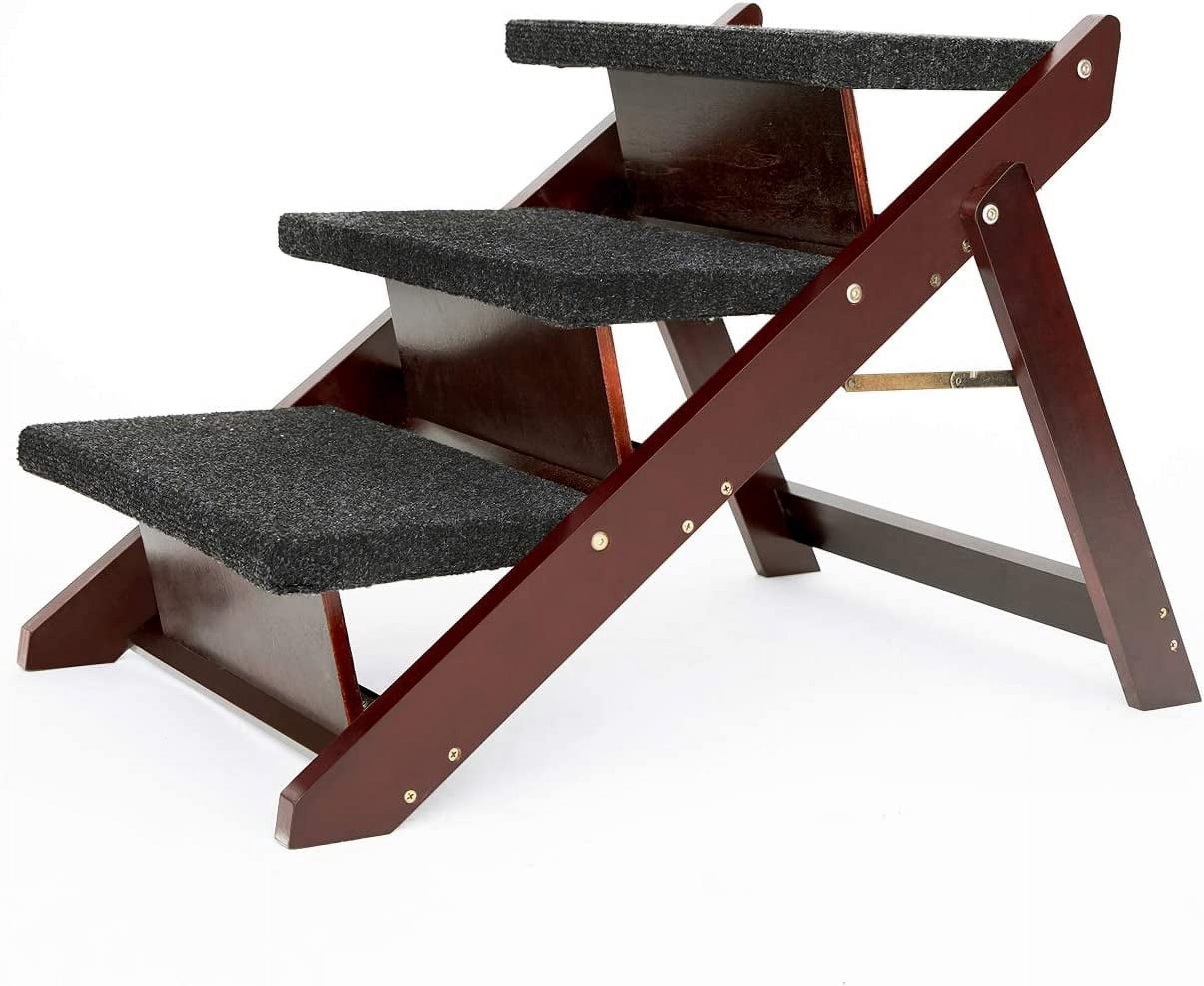 Wooden Pet Stairs/Pet Steps - 2-in-1 Foldable Stairs & Ramp for Beds ...