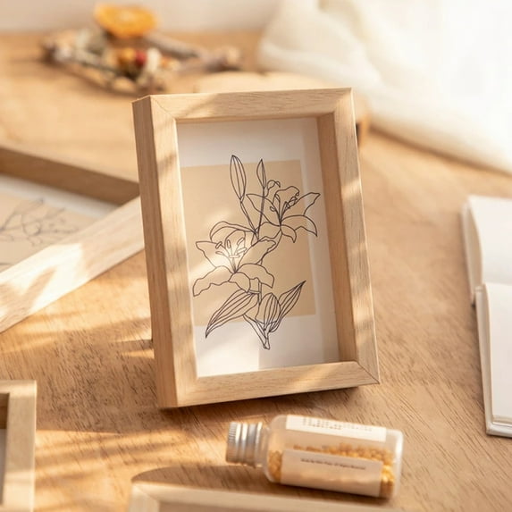 Wooden Photo Frame 5/6/7/8 Inch Picture Frames Wall Hanging Photo ...