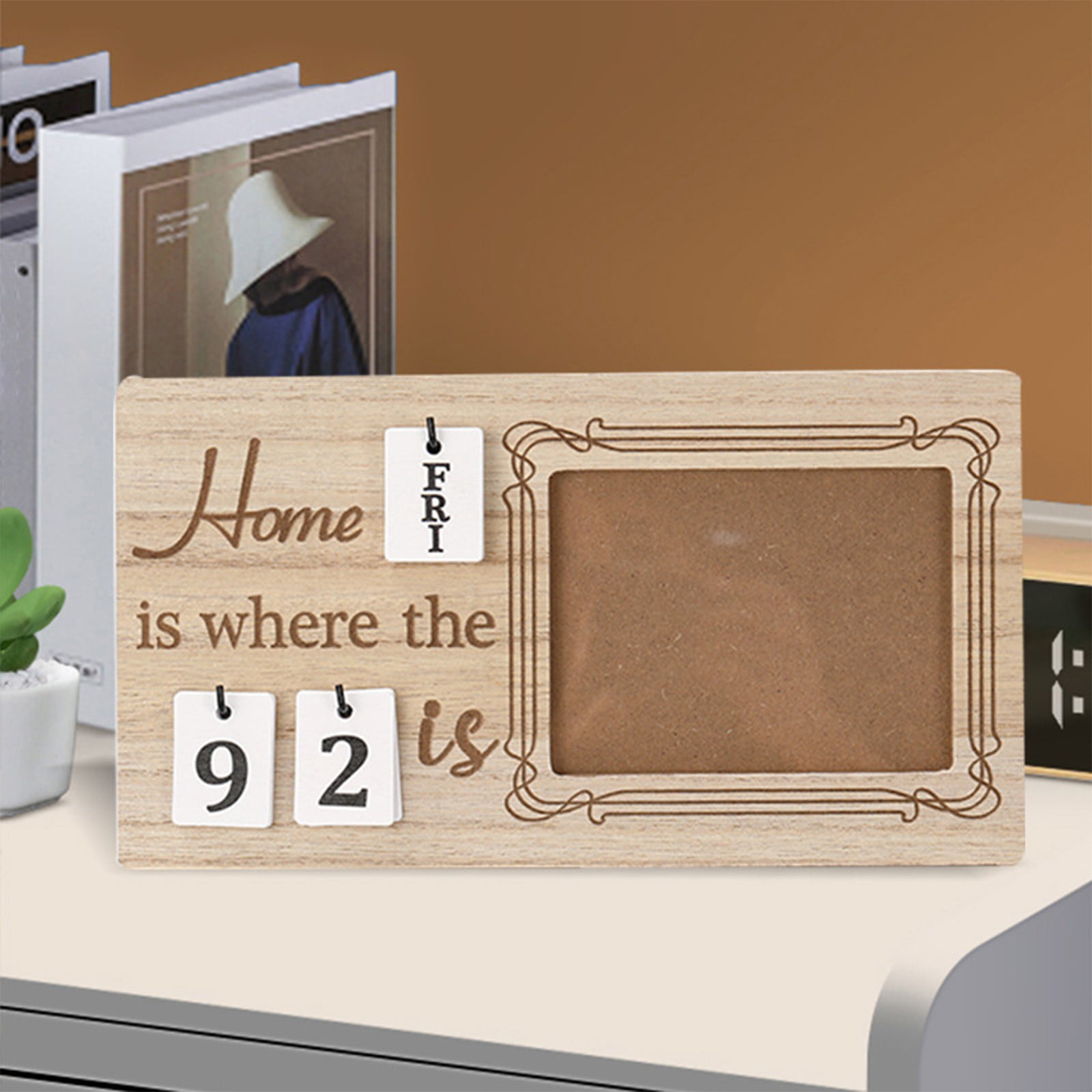 Wooden Photo Frame Brown | Desktop & Wall-Mounted Picture Frame Stand ...