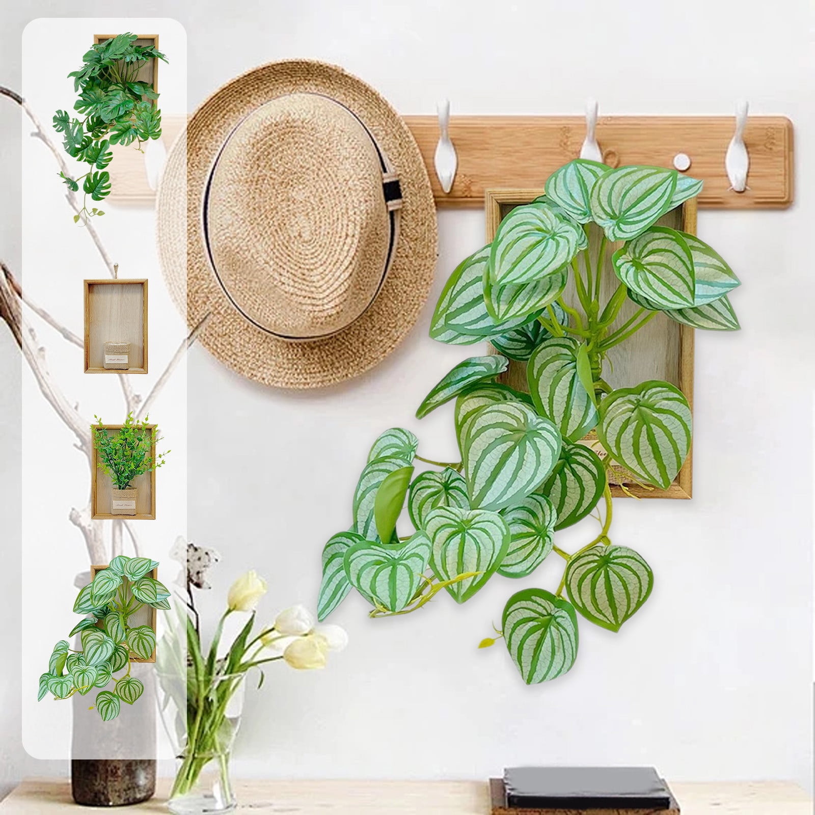 Wooden Photo Frame Wall Decor Faux Rattan Accents 8X10 Inches Elegant ...