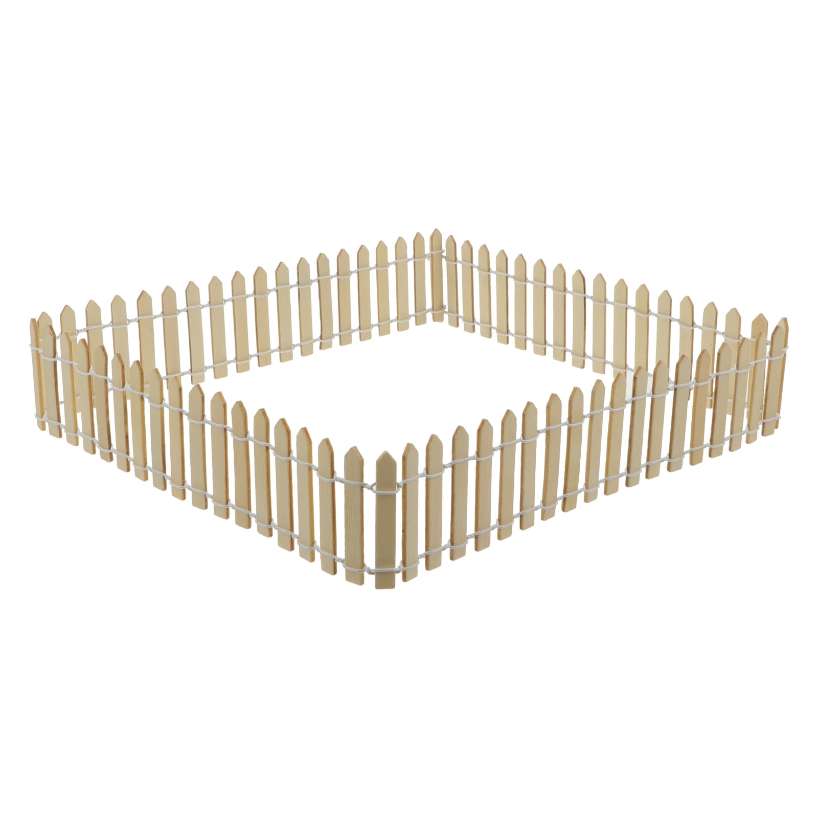 SOAC Miniature Wood Fence 0.10” x 35.37” Natural Wood Garden Border ...