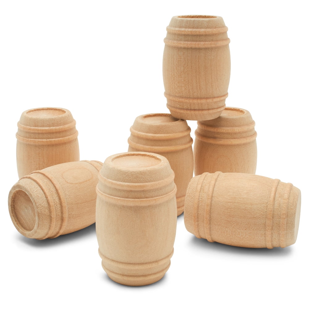 Wooden Pickle Barrel 1-5/8 Inch, Pack of 10, Small Unfinished Cargo ...