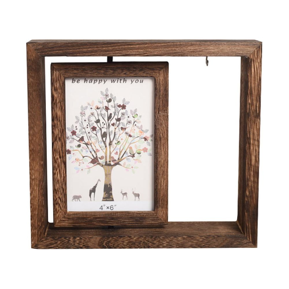 Wooden Picture Frame Creative 360 Degree Rotating Ornament Mothers Day ...