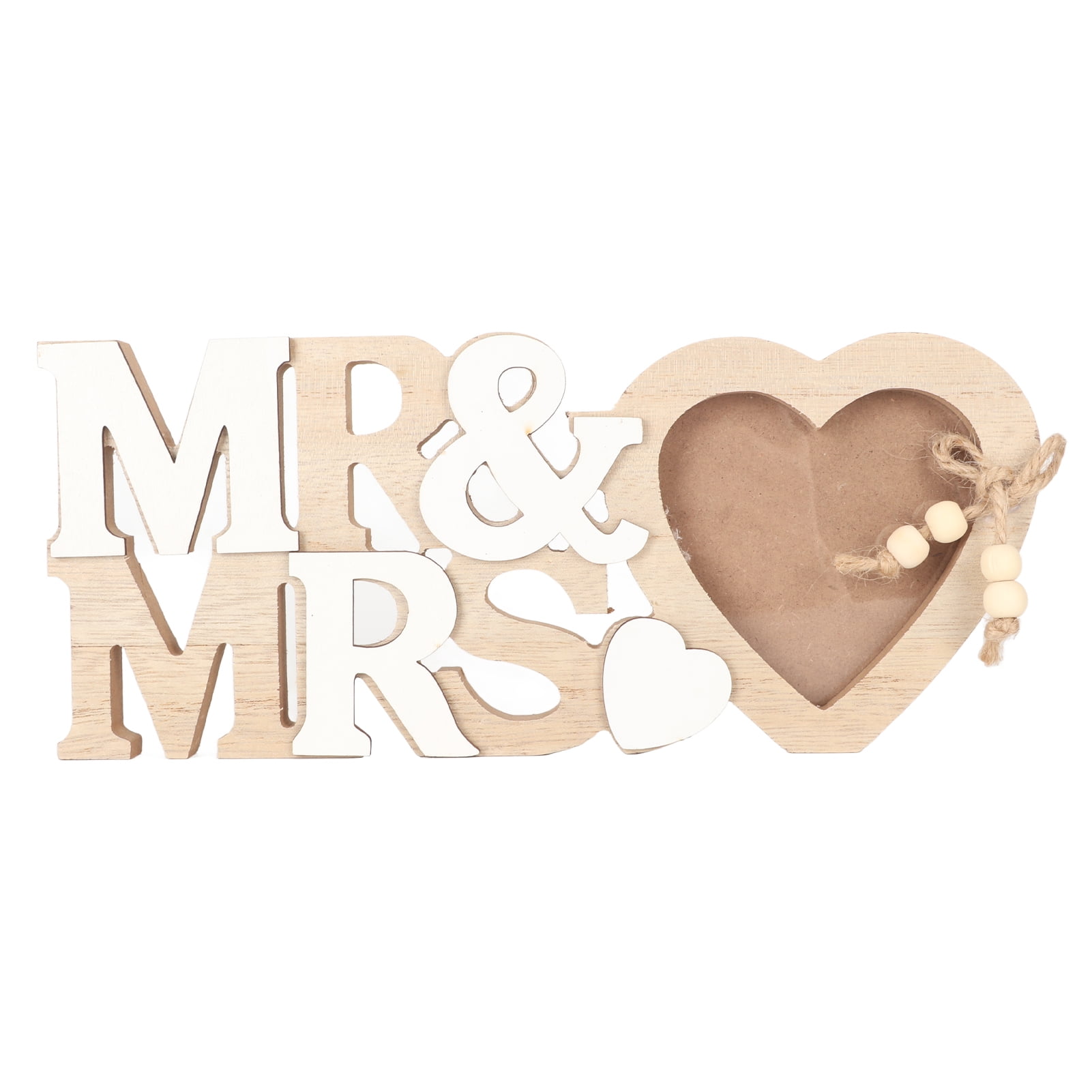 Wooden Picture Frame Heart Shaped MR MRS Waterproof Antiwear Romantic ...