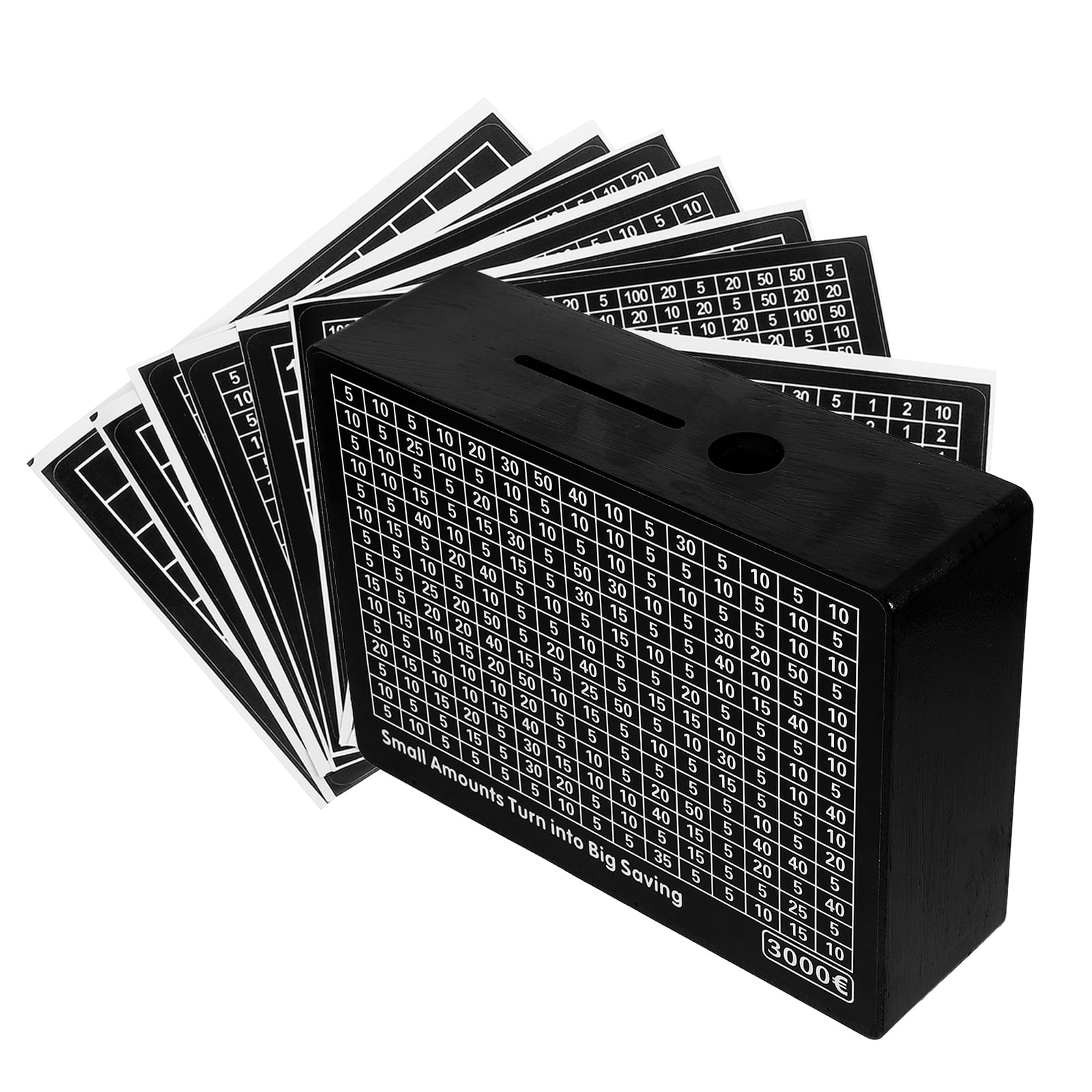 Wooden Piggy Bank Cash Savings Box Wooden Money Box With Numbers ...