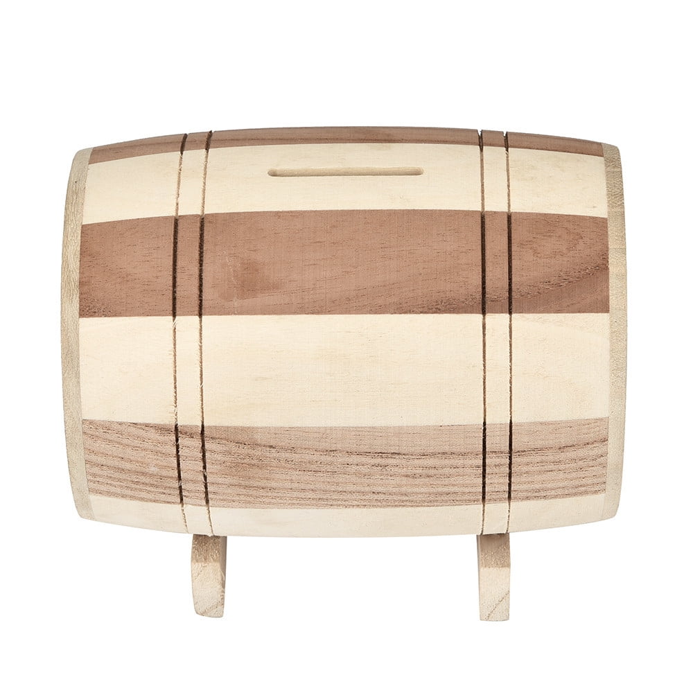 Wooden Piggy Bank Safe Money Box Savings Barrel Starlight Storage ...