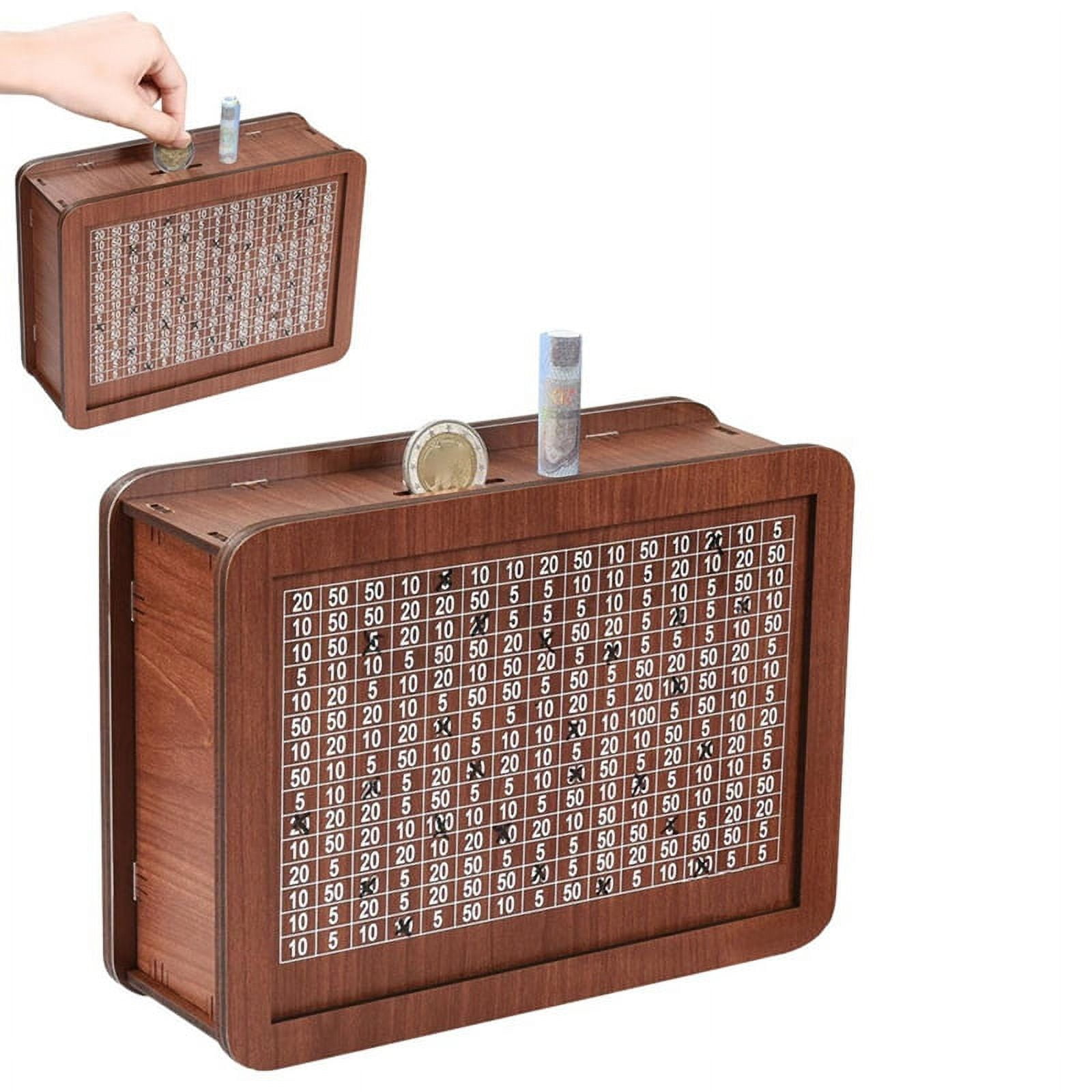 Wooden Piggy Bank for Adult Kids, Money Box with Counter, Money Saving ...